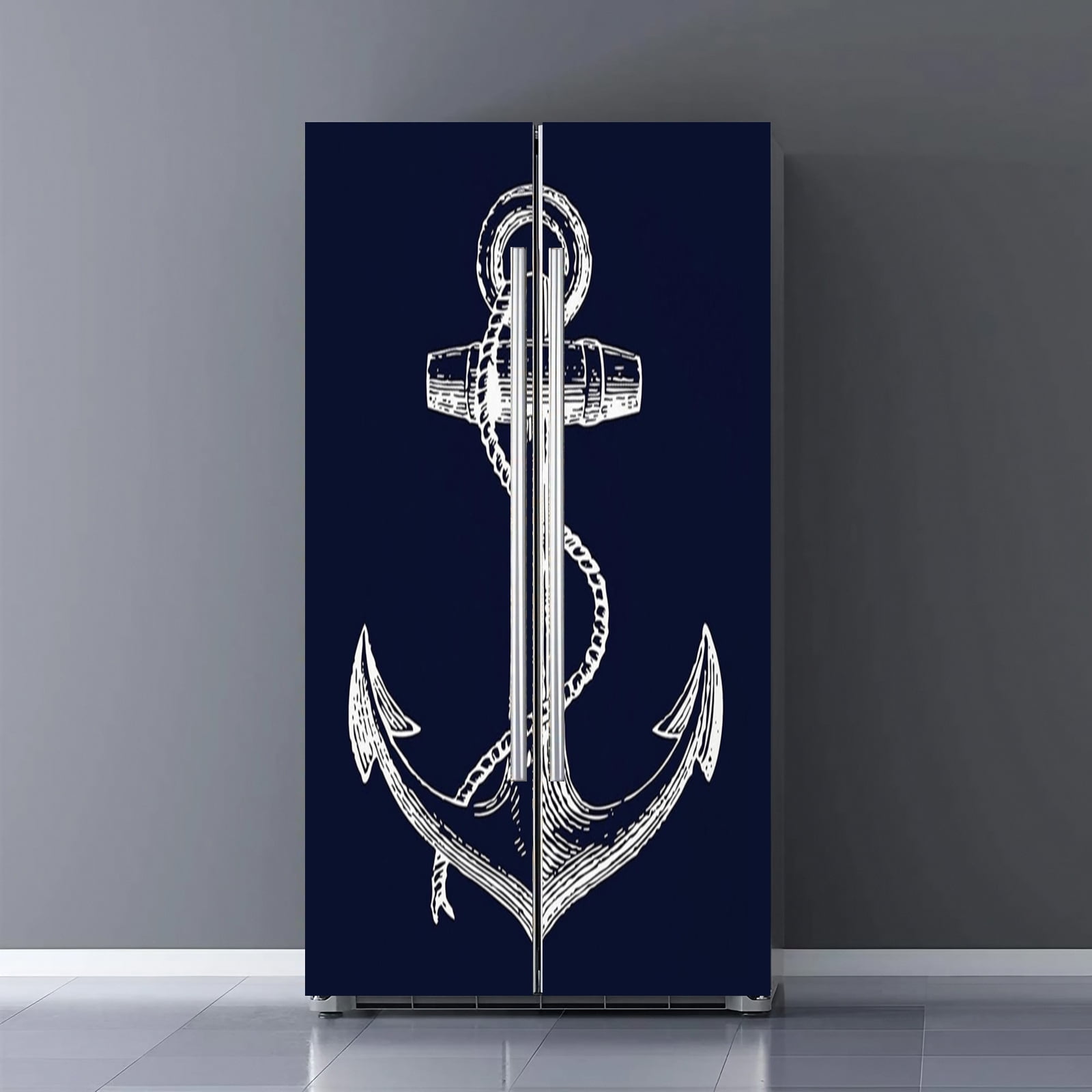 Fridge Door Wrap Vinyl Sticker Decor Front Refrigerator PVC Wallpaper ...