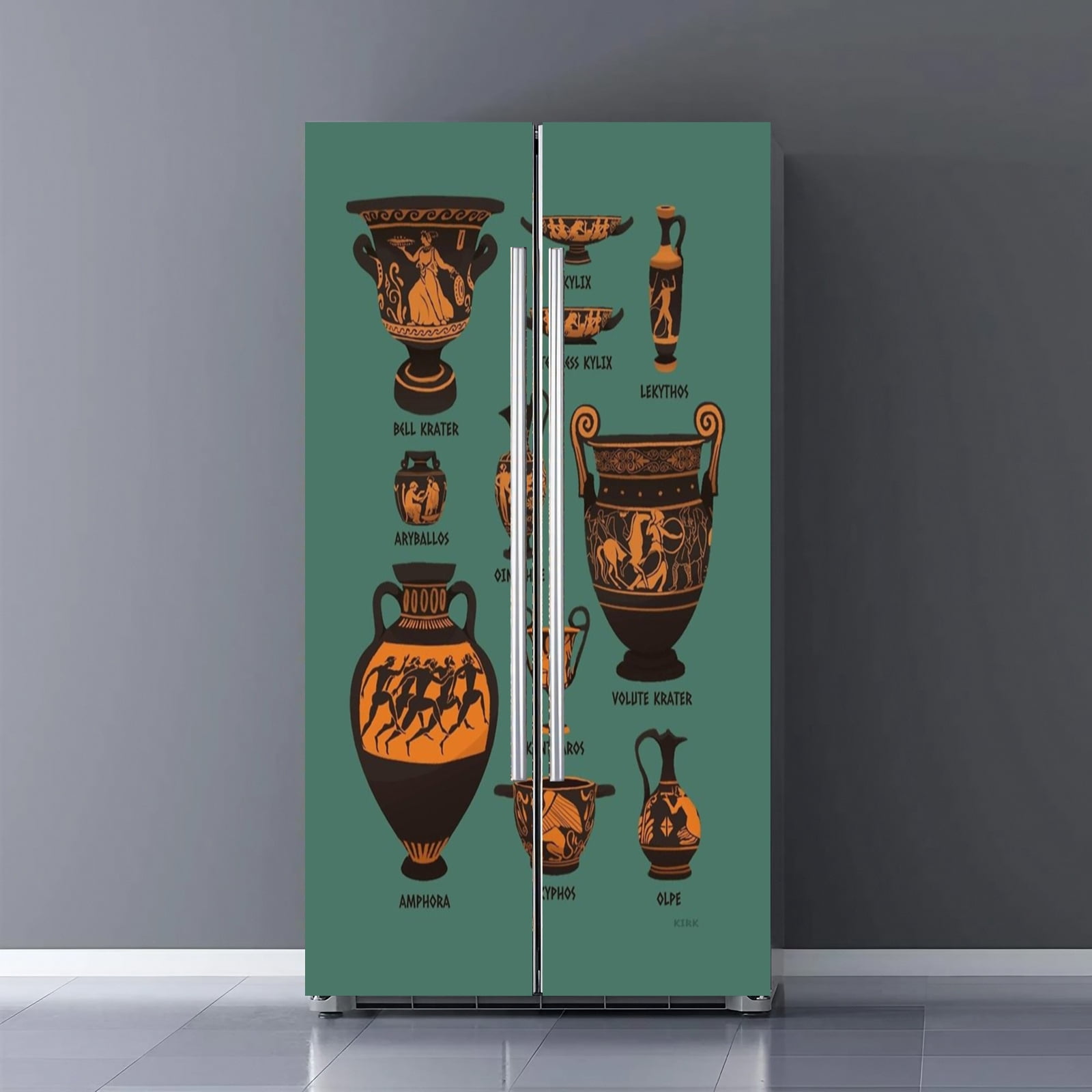 Fridge Door Wrap Vinyl Sticker Decor Front Refrigerator PVC Wallpaper ...