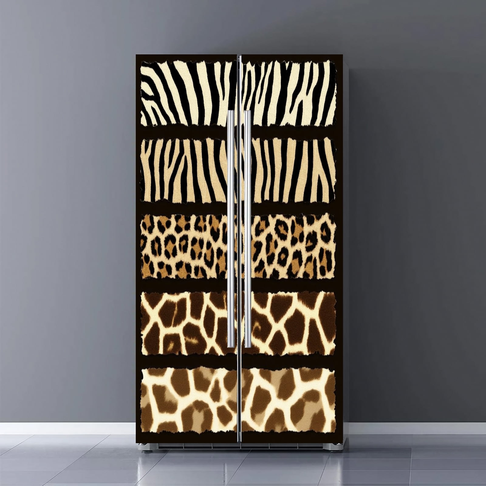 Fridge Door Wrap Vinyl Sticker Decor Front Refrigerator PVC Wallpaper ...