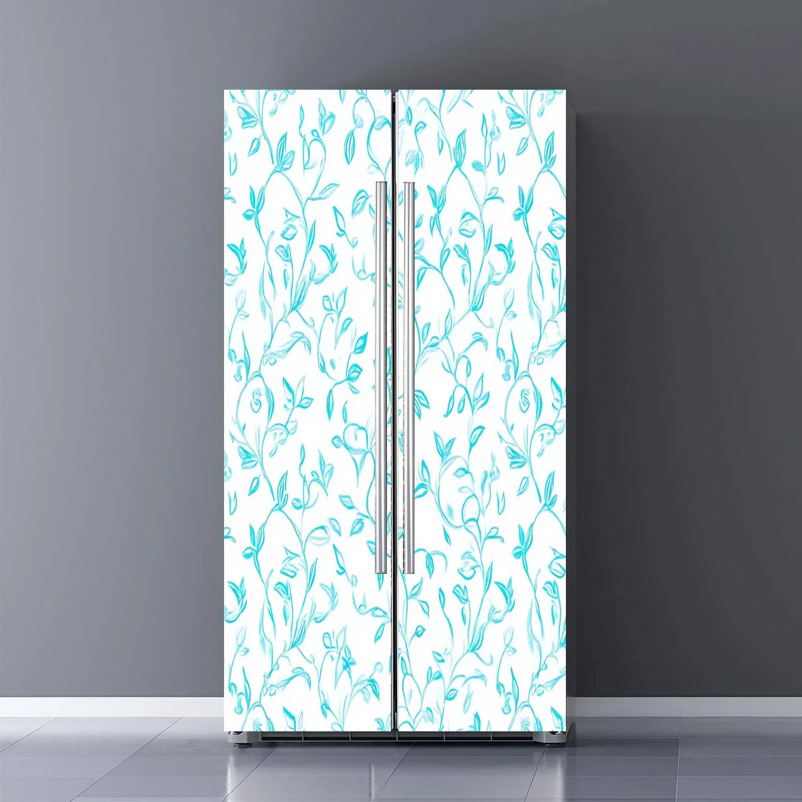 Fridge Door Wrap Vinyl Sticker Decor Front Refrigerator PVC Wallpaper ...