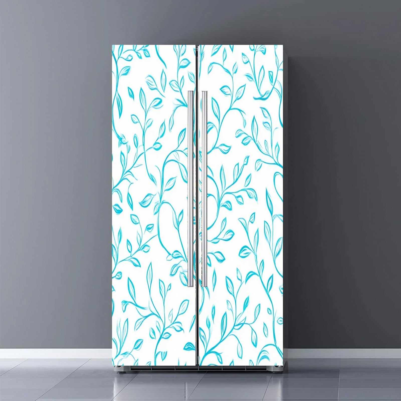 Fridge Door Wrap Vinyl Sticker Decor Front Refrigerator PVC Wallpaper ...