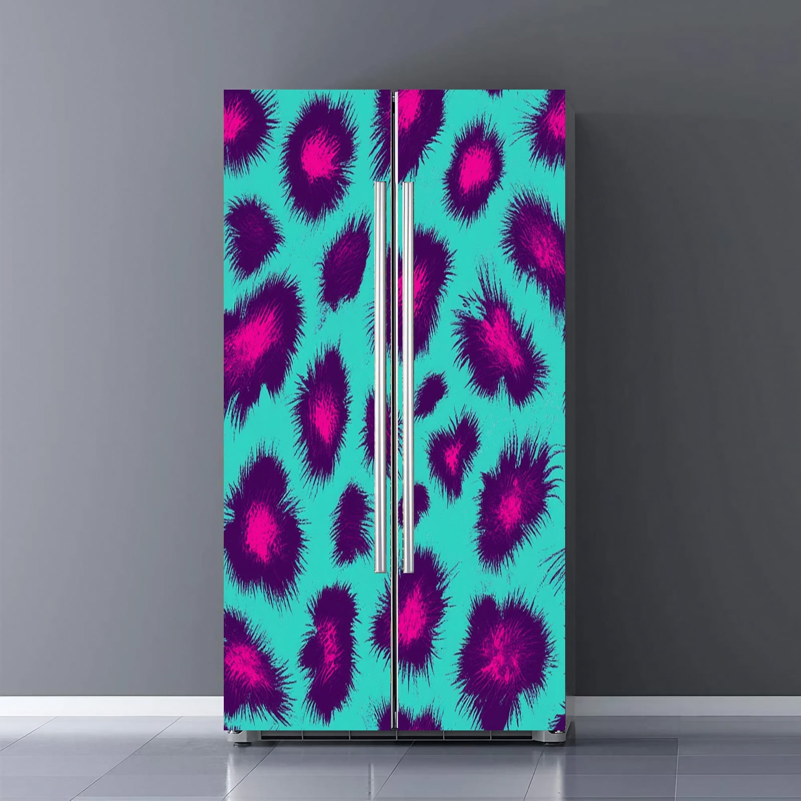 Fridge Door Wrap Vinyl Sticker Decor Front Refrigerator PVC Wallpaper ...