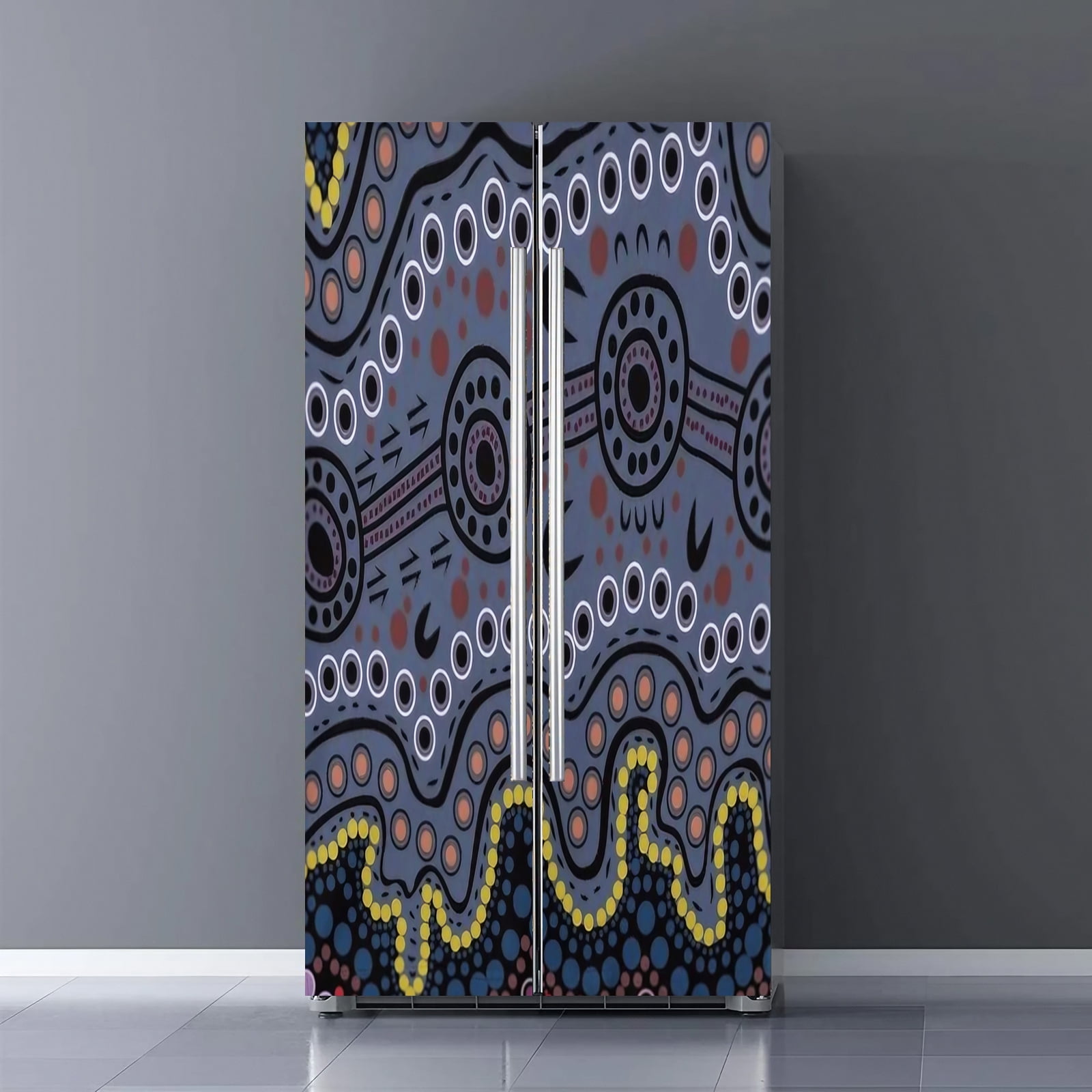 Fridge Door Wrap Vinyl Sticker Decor Front Refrigerator PVC Wallpaper ...