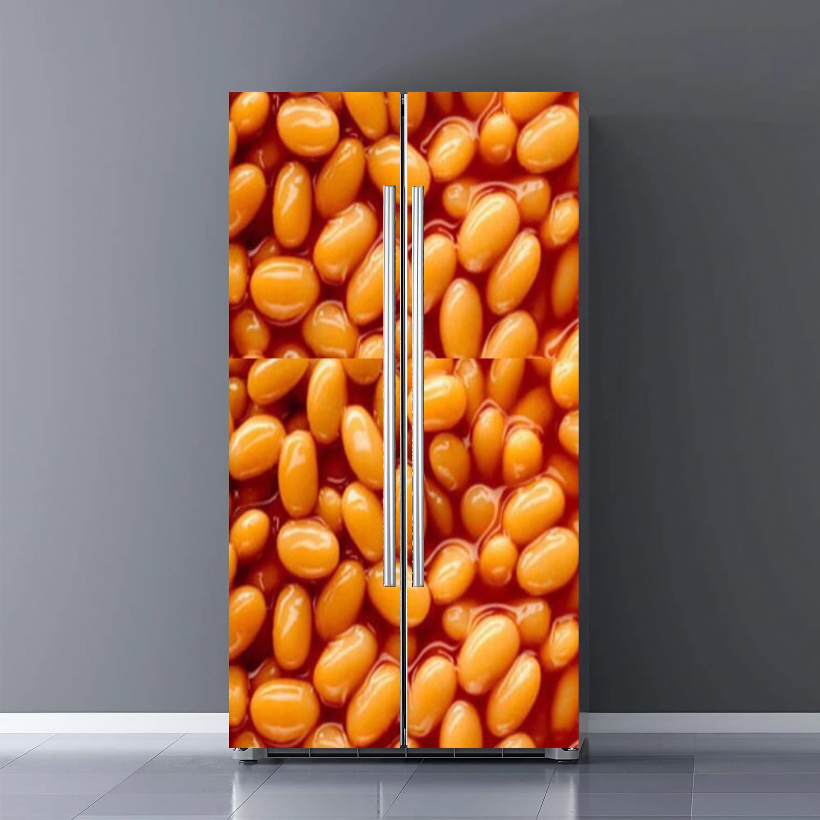 Fridge Door Wrap Vinyl Sticker Decor Front Refrigerator PVC Wallpaper ...