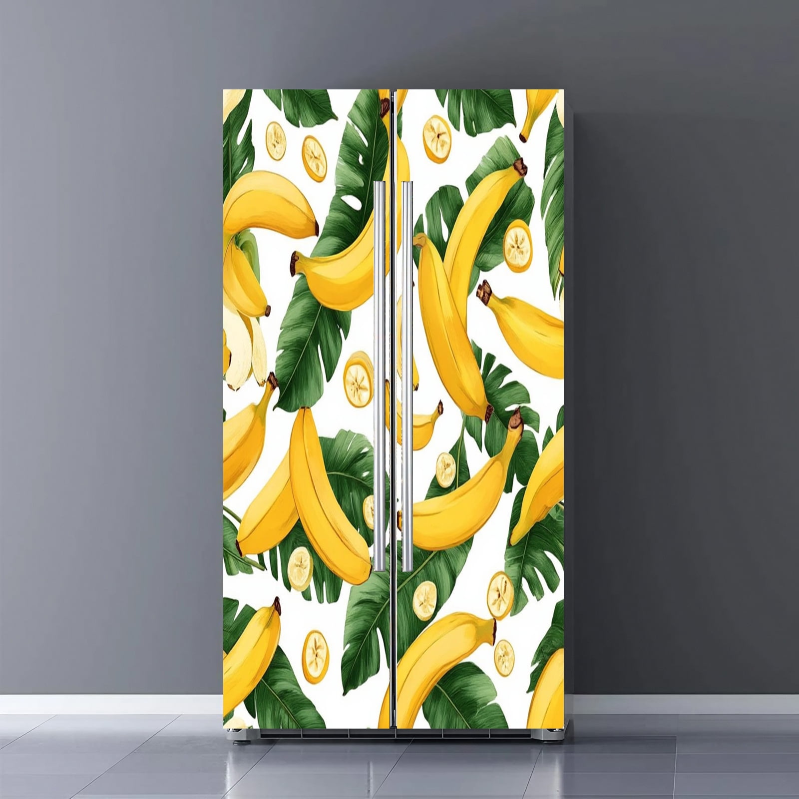 Fridge Door Wrap Vinyl Sticker Decor Front Refrigerator PVC Wallpaper ...