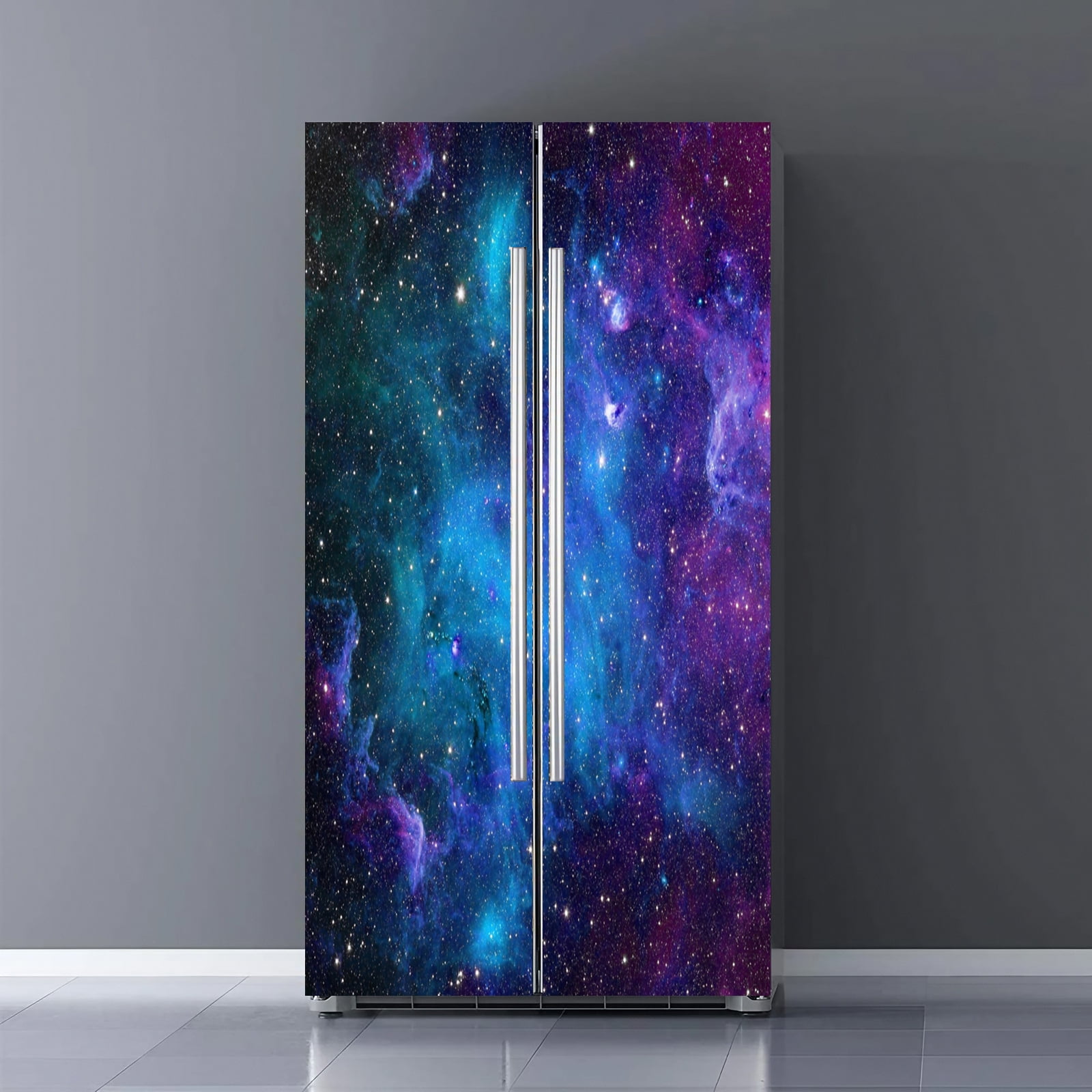 Fridge Door Wrap Vinyl Sticker Decor Front Refrigerator PVC Wallpaper ...