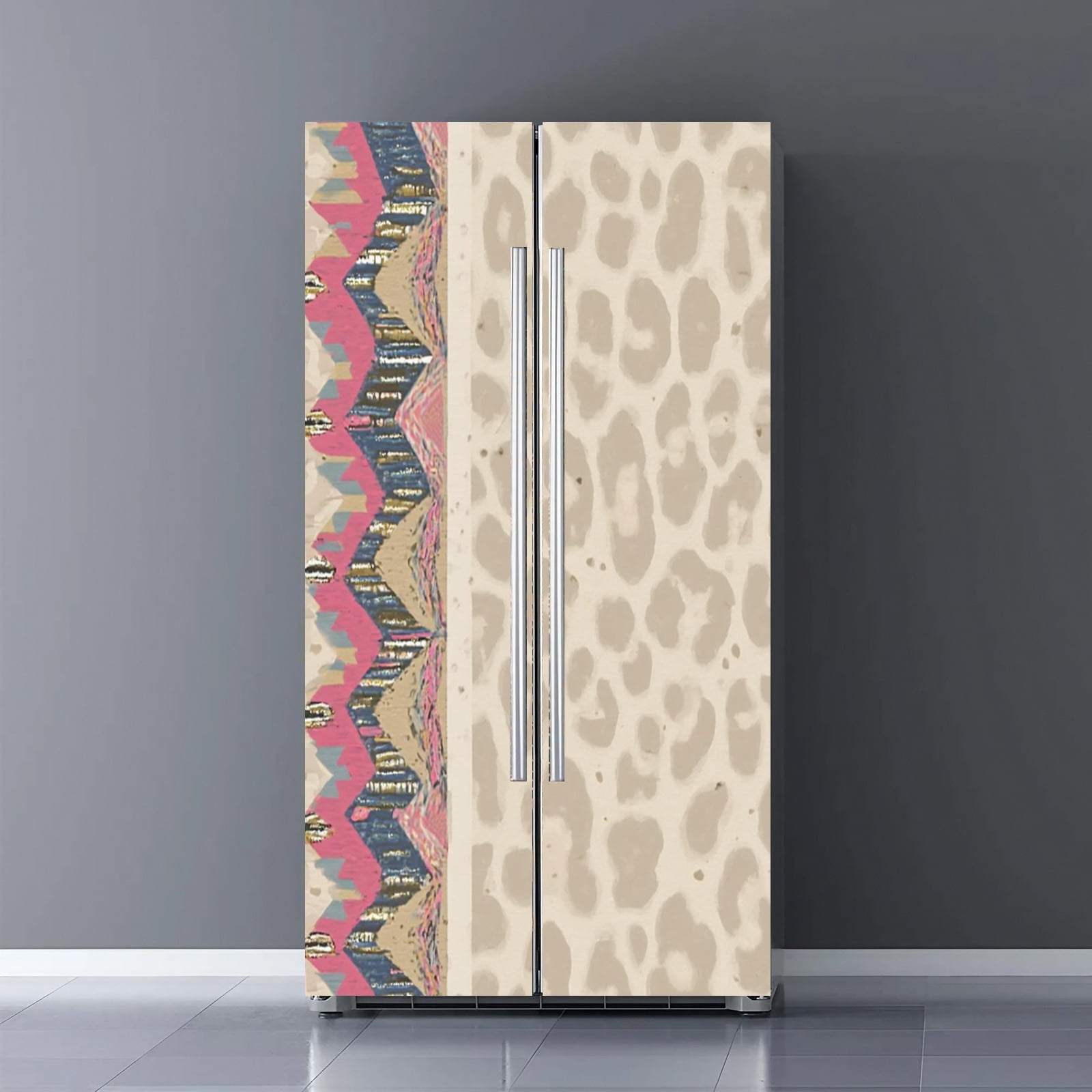 Fridge Door Wrap Vinyl Sticker Decor Front Refrigerator PVC Wallpaper ...