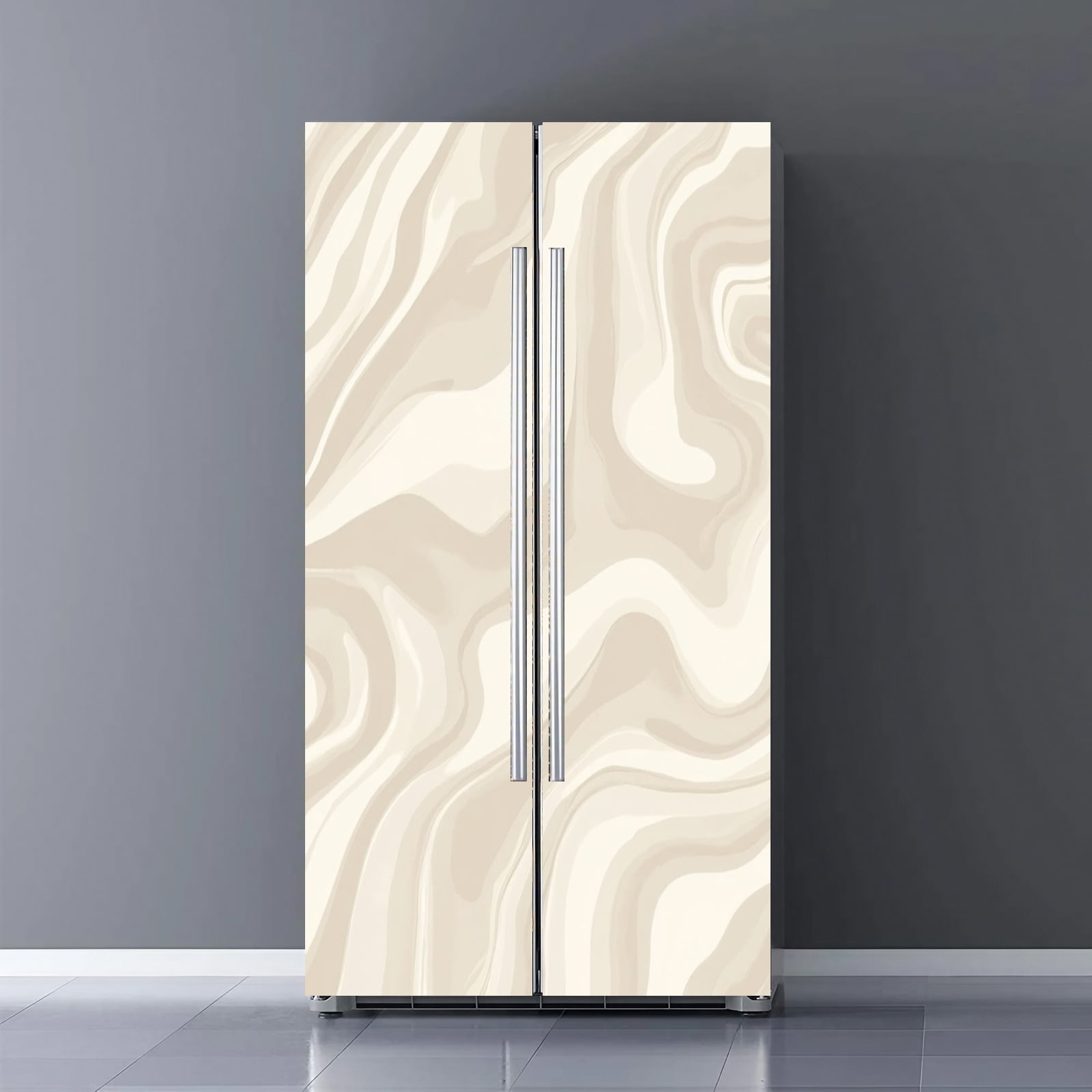 Fridge Door Wrap Vinyl Sticker Decor Front Refrigerator PVC Wallpaper ...