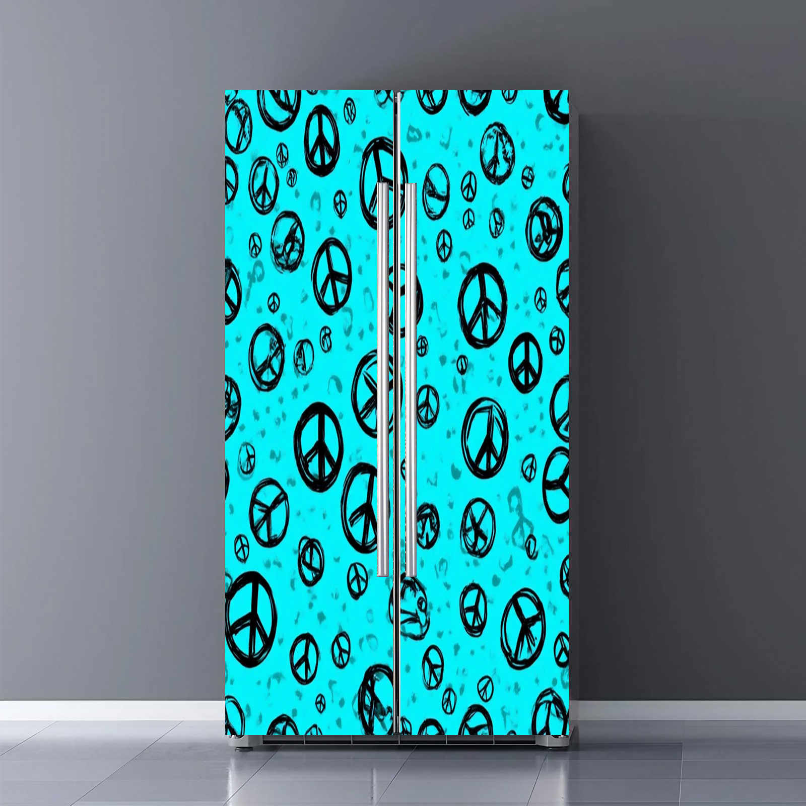 Fridge Door Wrap Vinyl Sticker Decor Front Refrigerator PVC Wallpaper ...