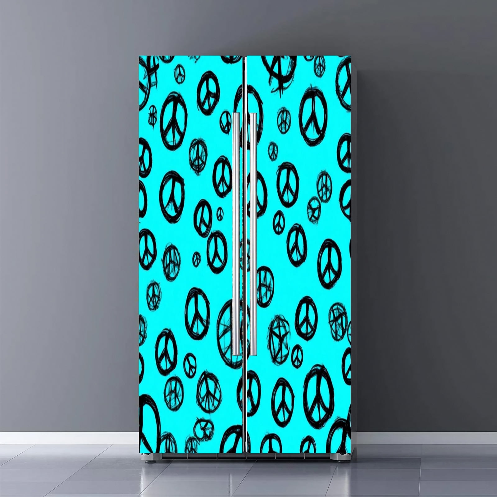 Fridge Door Wrap Vinyl Sticker Decor Front Refrigerator PVC Wallpaper ...
