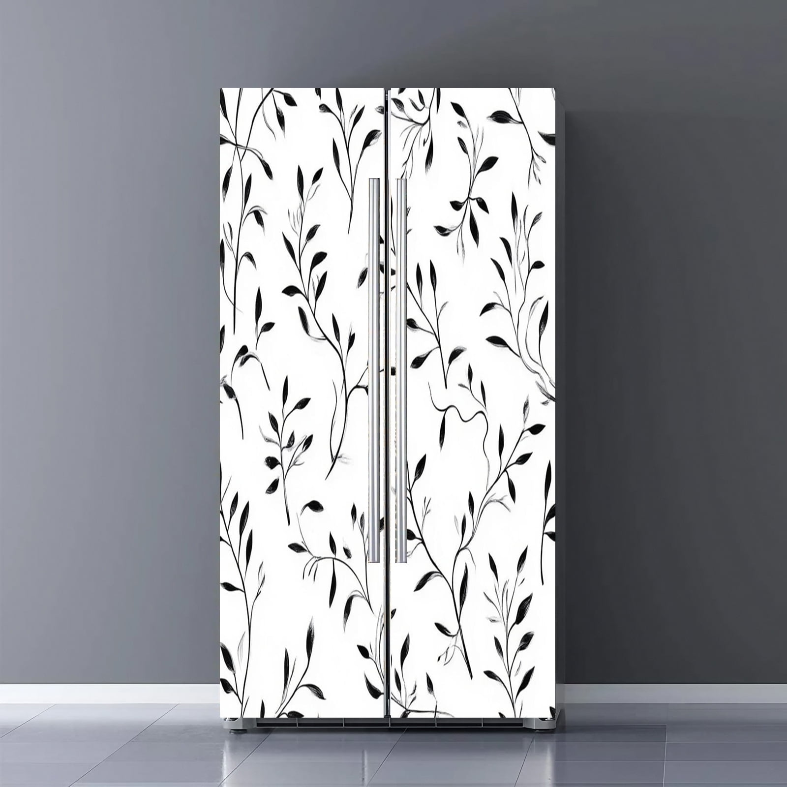Fridge Door Wrap Vinyl Sticker Decor Front Refrigerator PVC Wallpaper ...