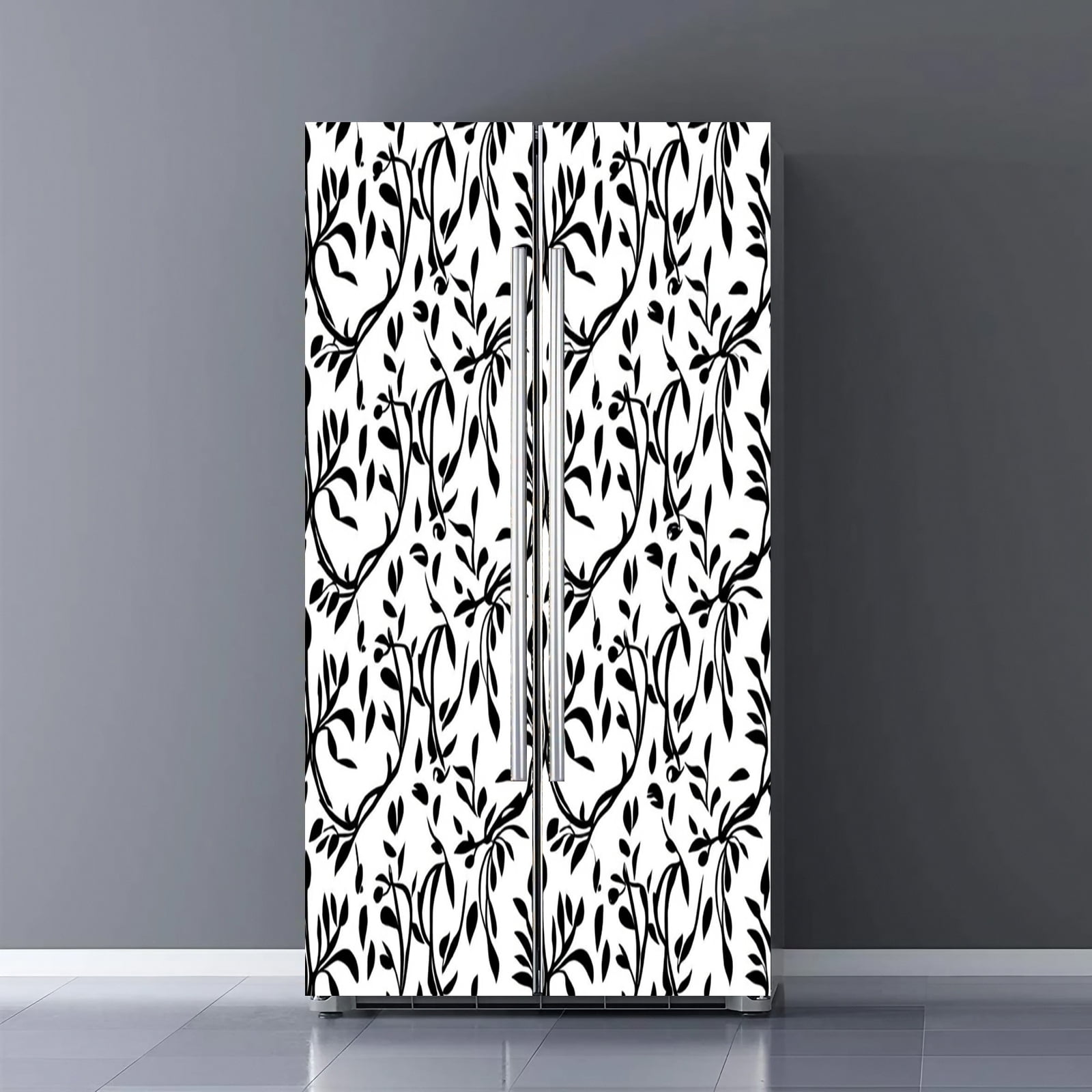 Fridge Door Wrap Vinyl Sticker Decor Front Refrigerator PVC Wallpaper ...