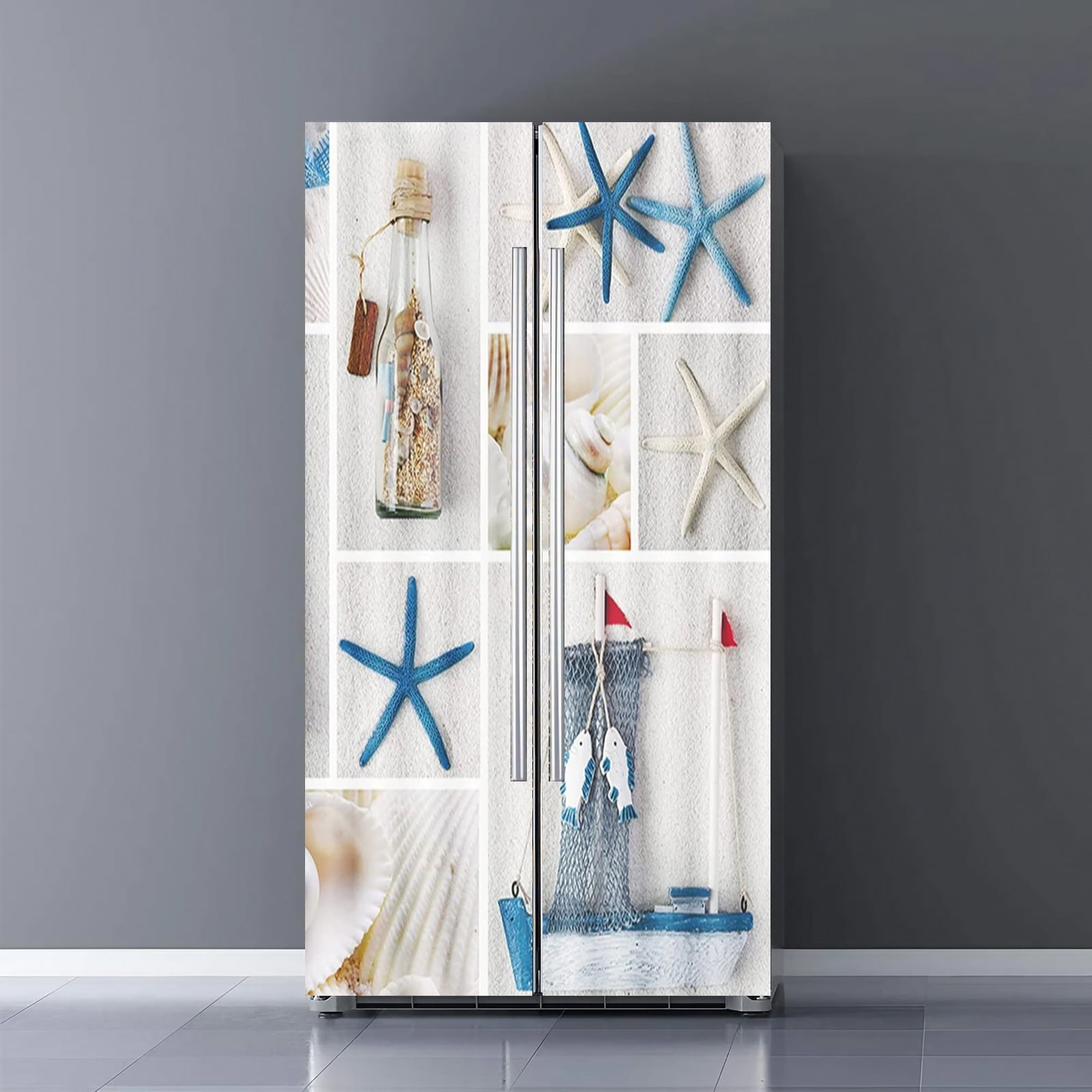Fridge Door Wrap Vinyl Sticker Decor Front Refrigerator PVC Wallpaper ...
