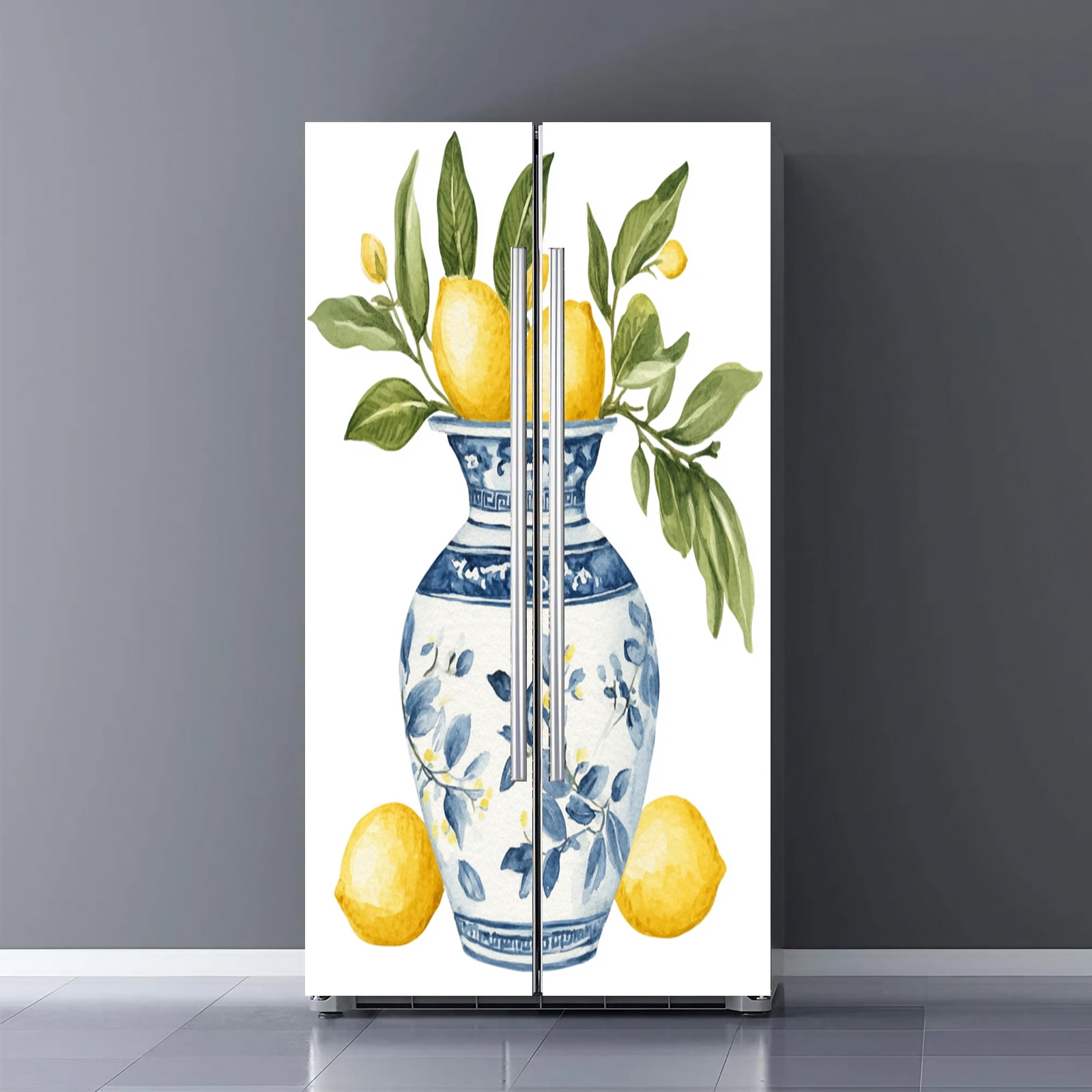Fridge Door Wrap Vinyl Sticker Decor Front Refrigerator PVC Wallpaper ...