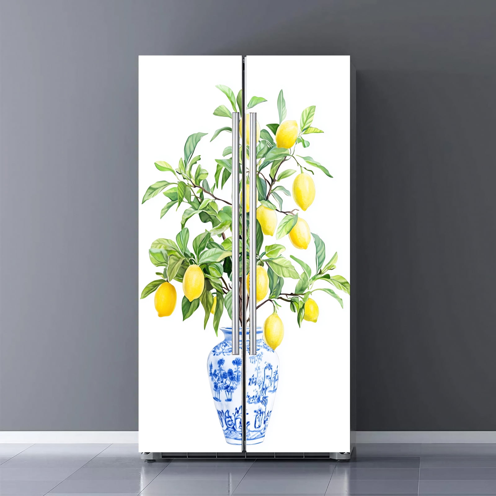 Fridge Door Wrap Vinyl Sticker Decor Front Refrigerator PVC Wallpaper ...