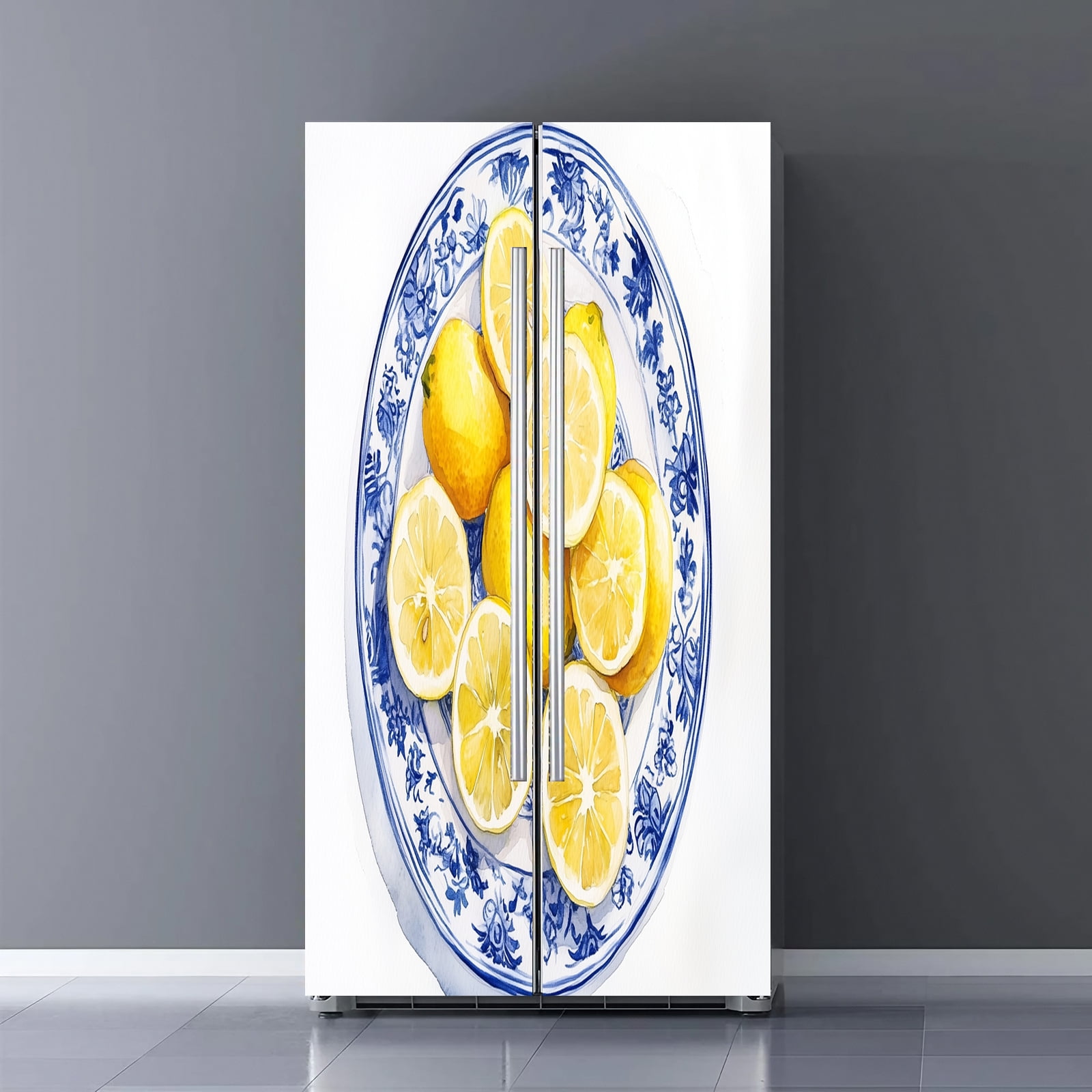 Fridge Door Wrap Vinyl Sticker Decor Front Refrigerator PVC Wallpaper ...