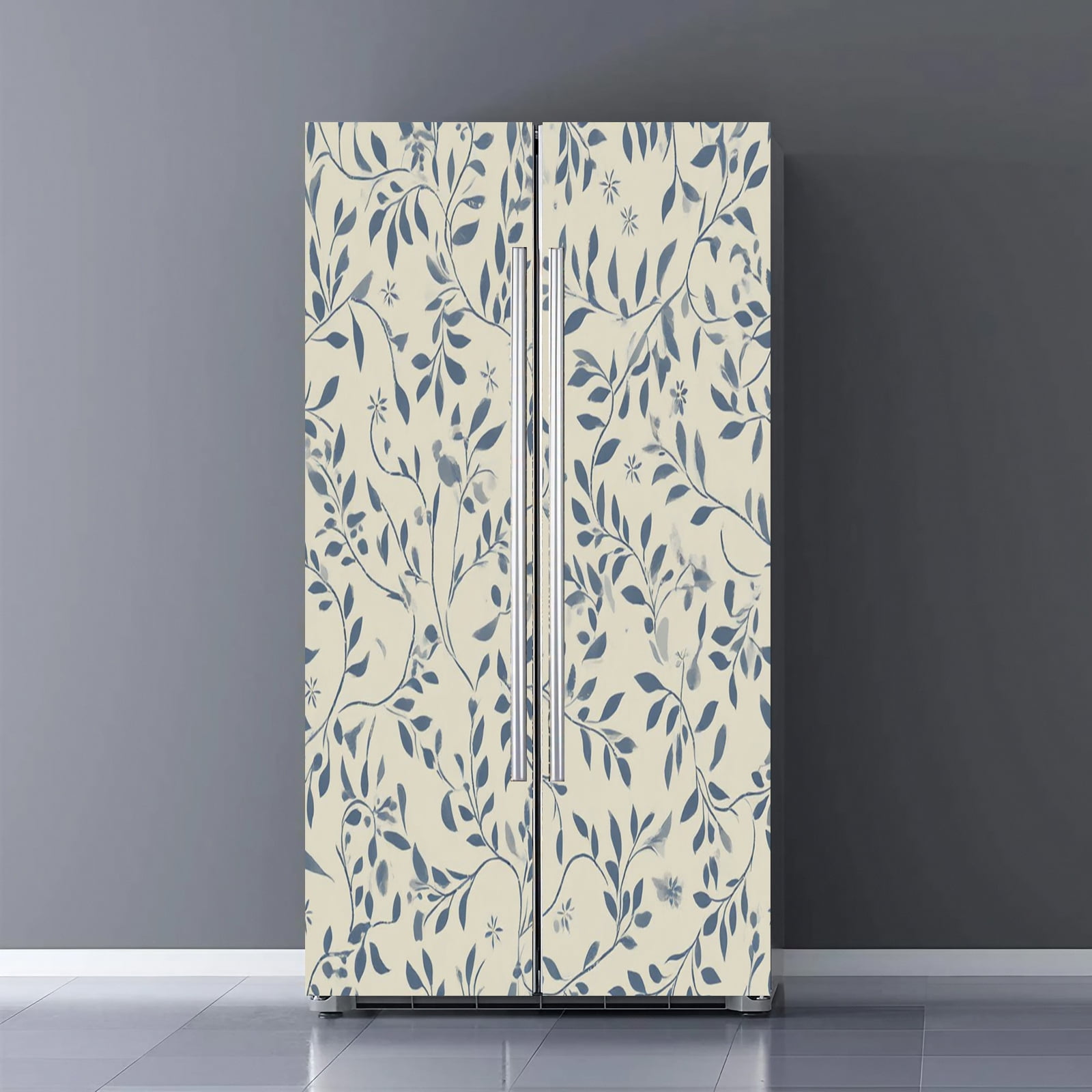 Fridge Door Wrap Vinyl Sticker Decor Front Refrigerator PVC Wallpaper ...