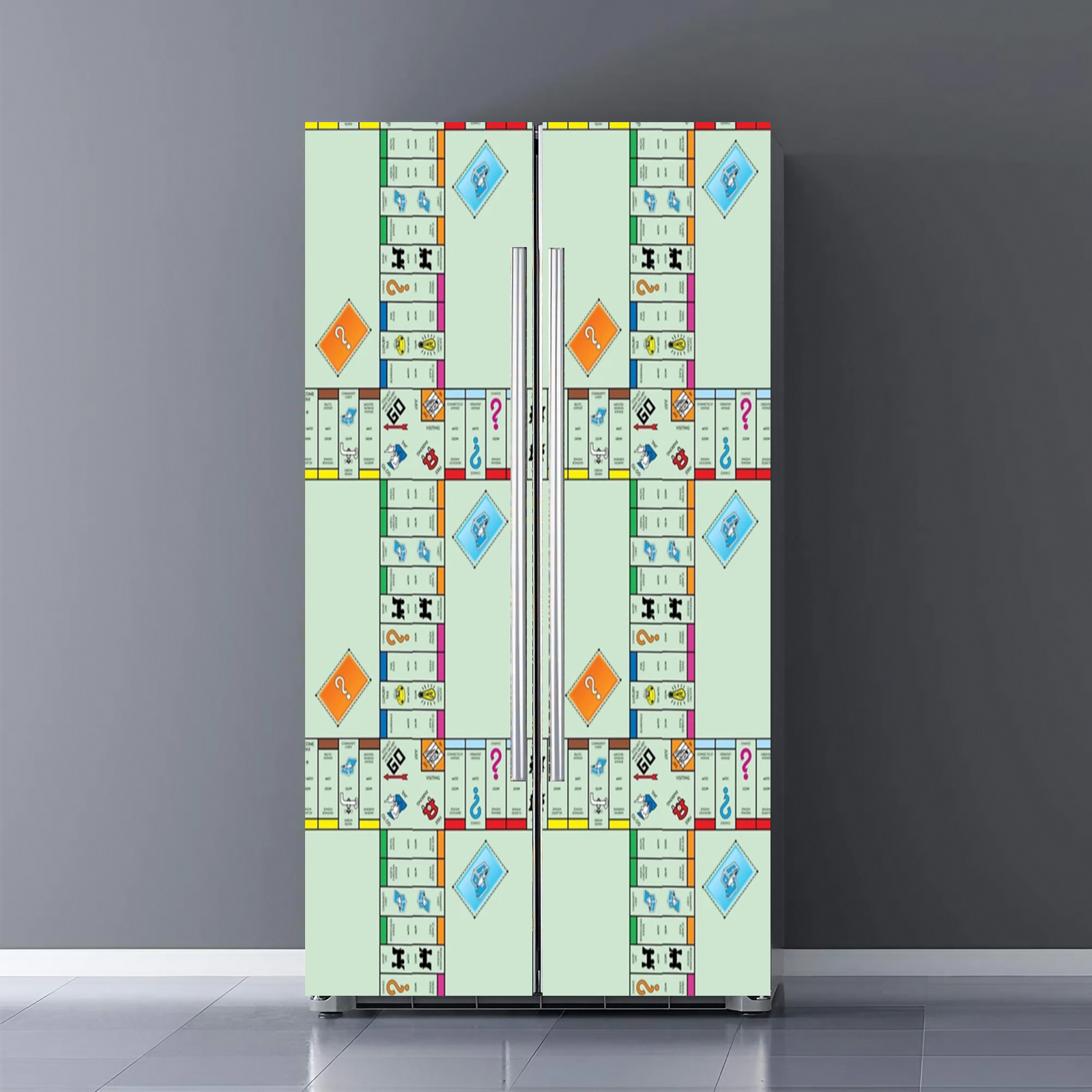 Fridge Door Wrap Vinyl Sticker Decor Front Refrigerator PVC Wallpaper ...