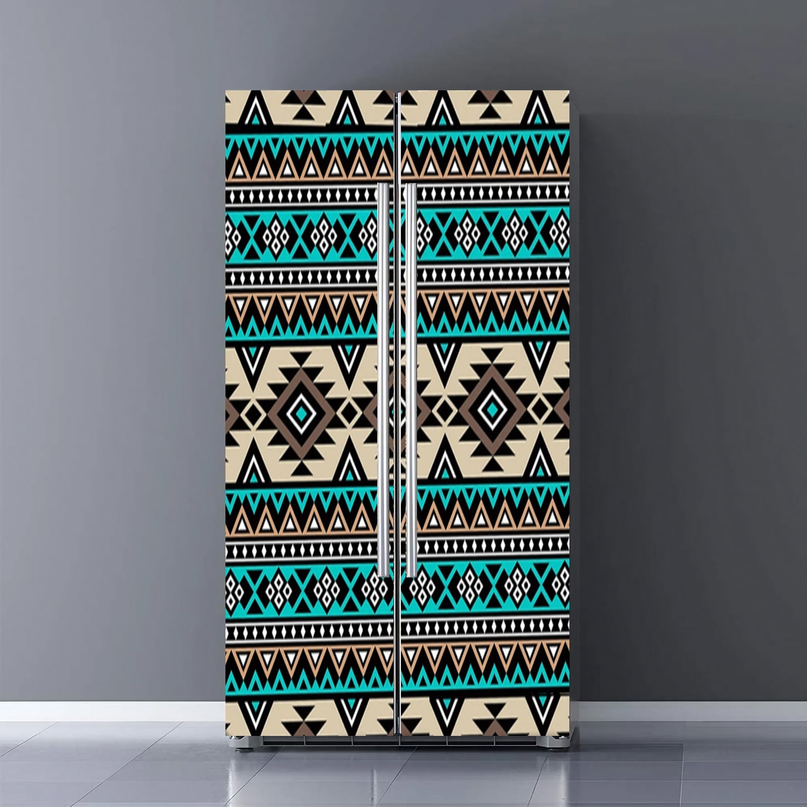 Fridge Door Wrap Vinyl Sticker Decor Front Refrigerator PVC Wallpaper ...