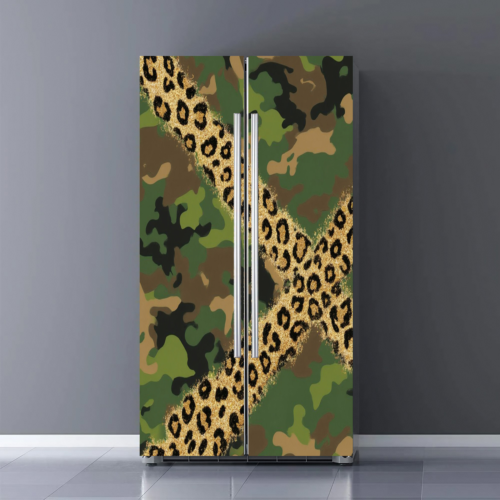 Fridge Door Wrap Vinyl Sticker Decor Front Refrigerator PVC Wallpaper ...