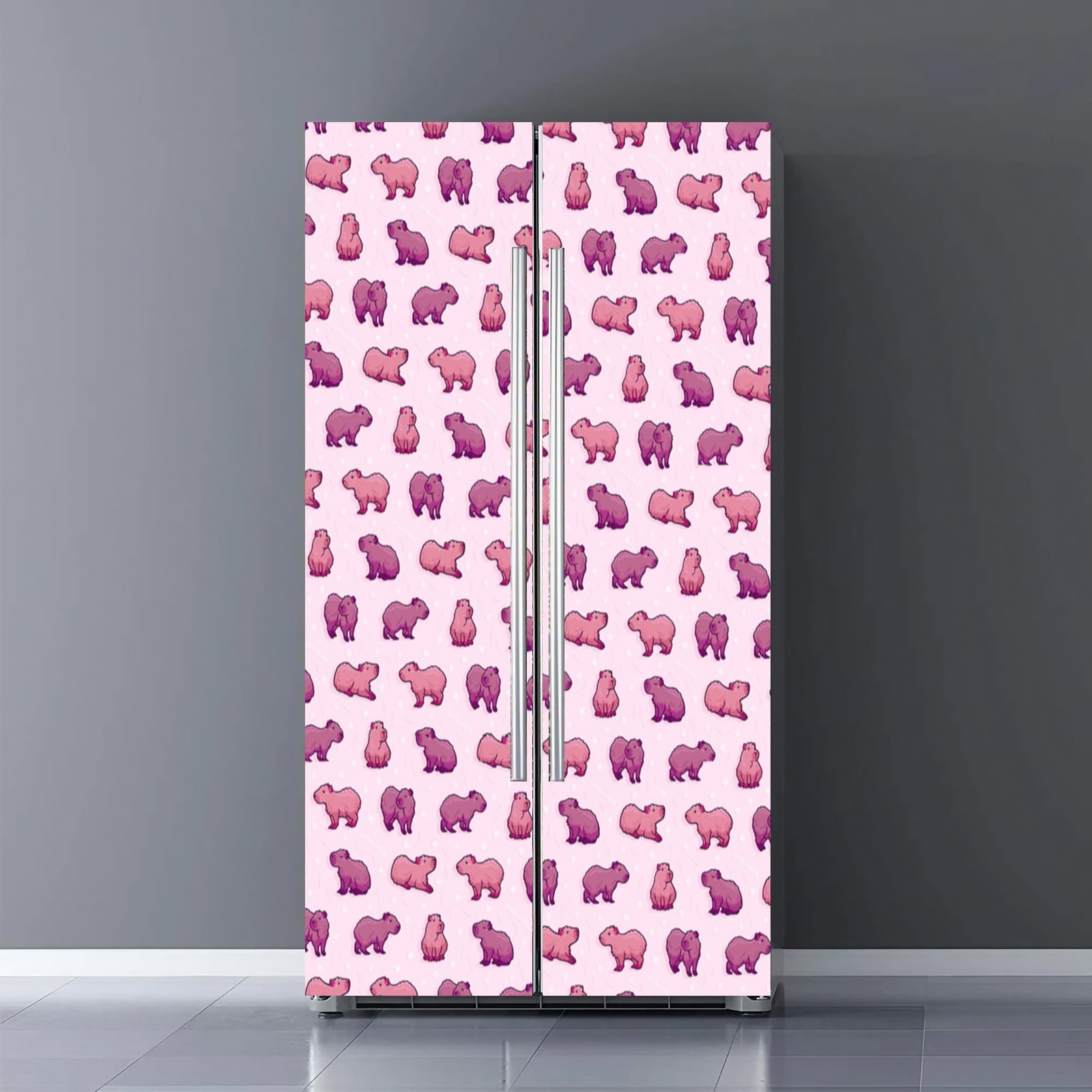 Fridge Door Wrap Vinyl Sticker Decor Front Refrigerator PVC Wallpaper ...