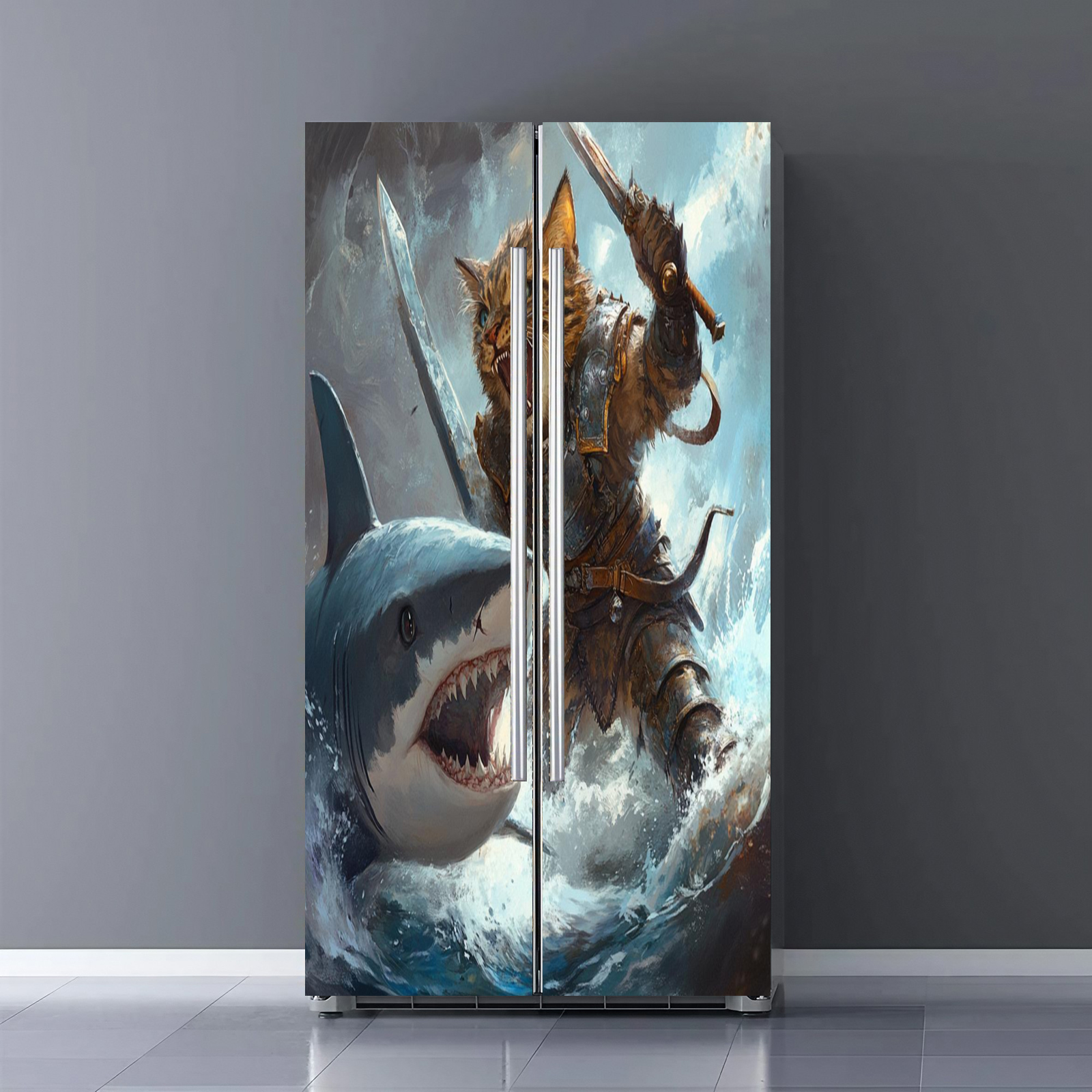 Fridge Door Wrap Vinyl Sticker Decor Front Refrigerator PVC Wallpaper ...
