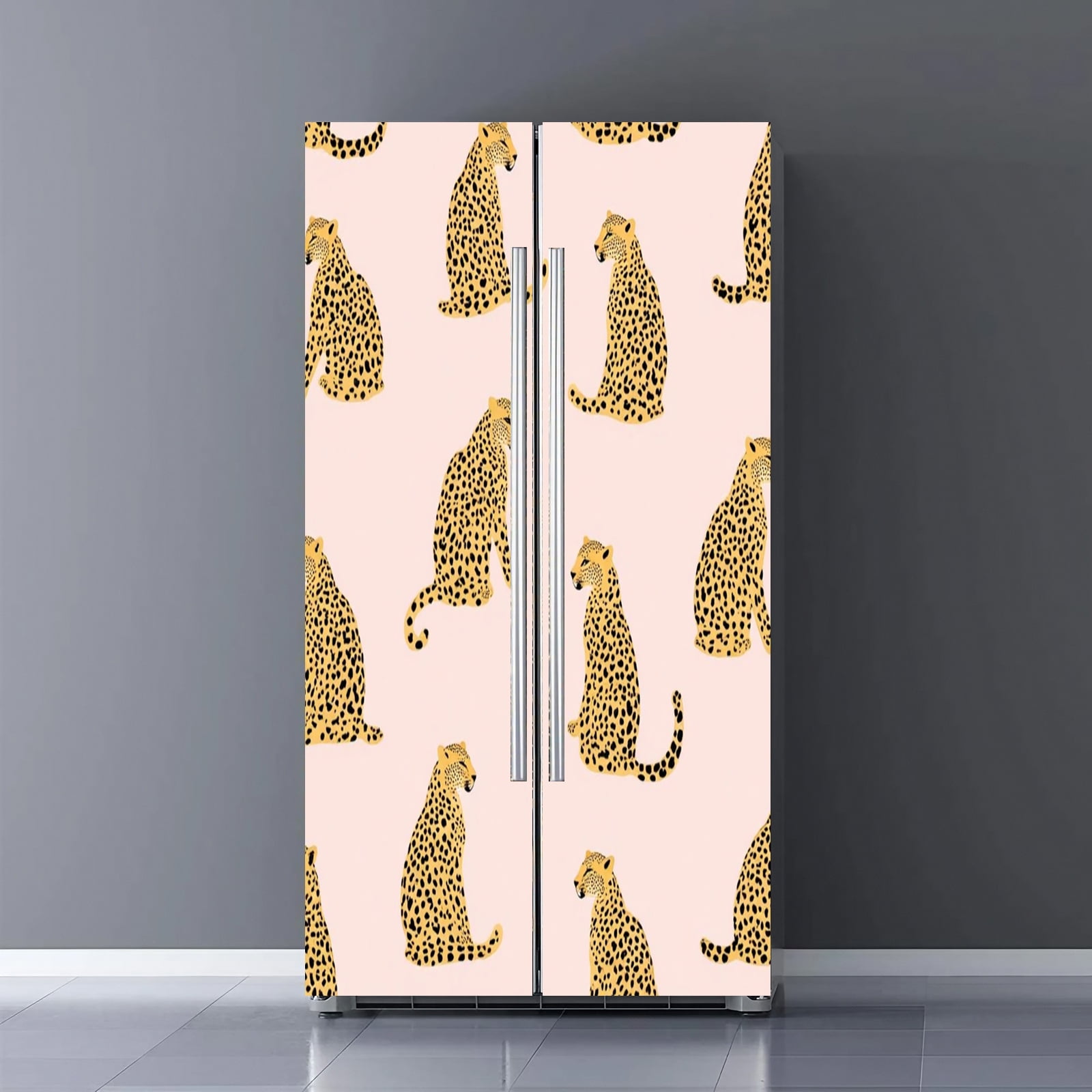 Fridge Door Wrap Vinyl Sticker Decor Front Refrigerator PVC Wallpaper ...