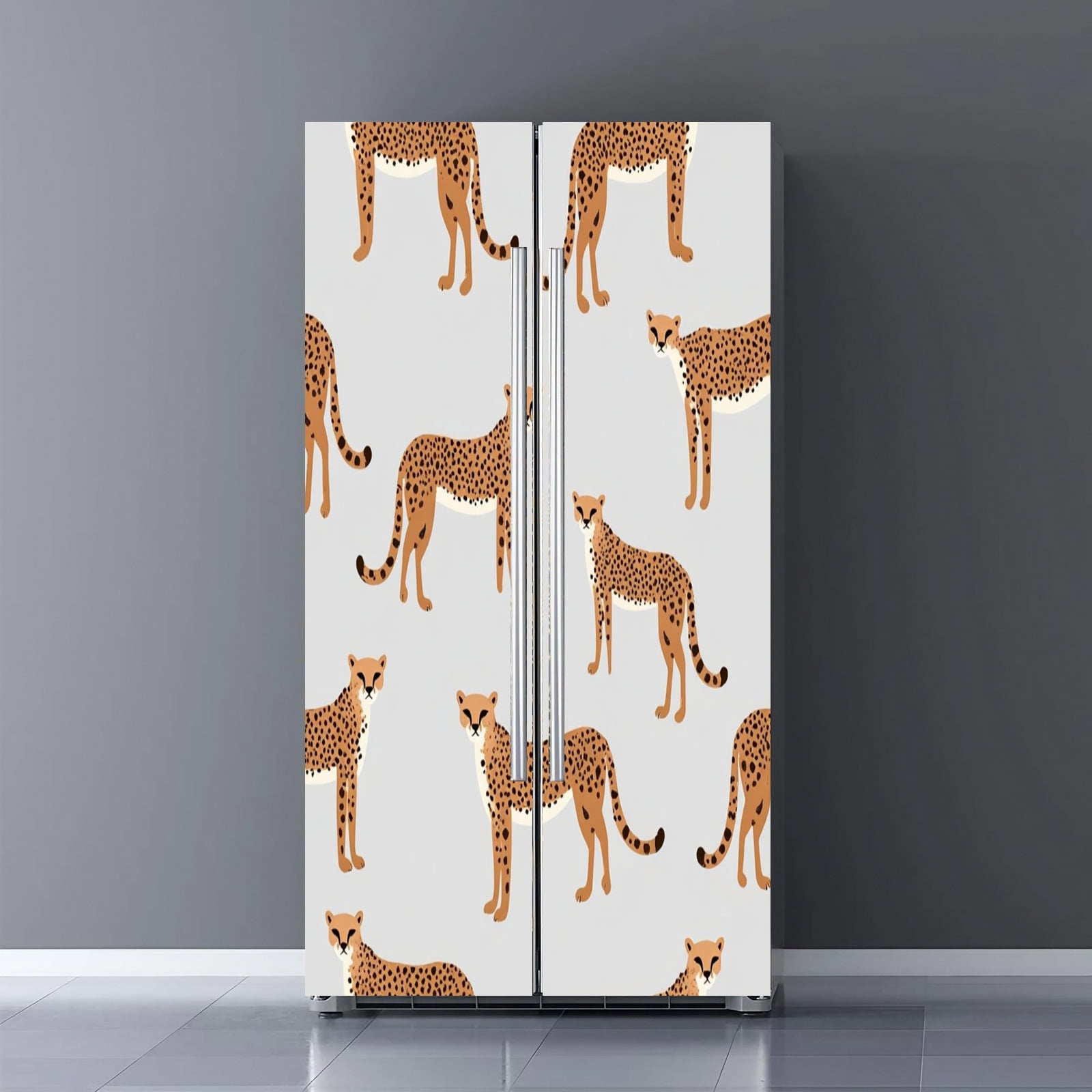 Fridge Door Wrap Vinyl Sticker Decor Front Refrigerator PVC Wallpaper ...