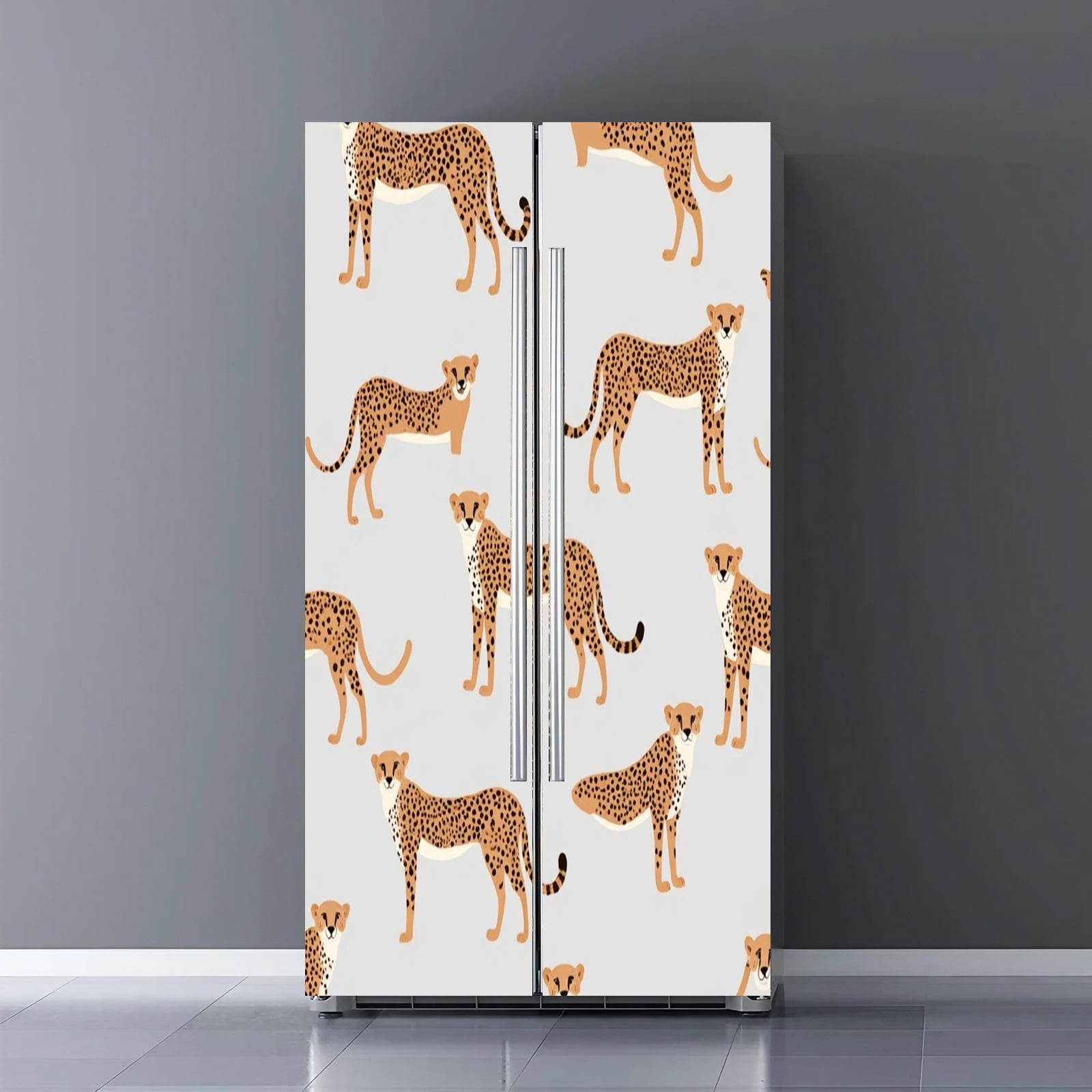 Fridge Door Wrap Vinyl Sticker Decor Front Refrigerator PVC Wallpaper ...