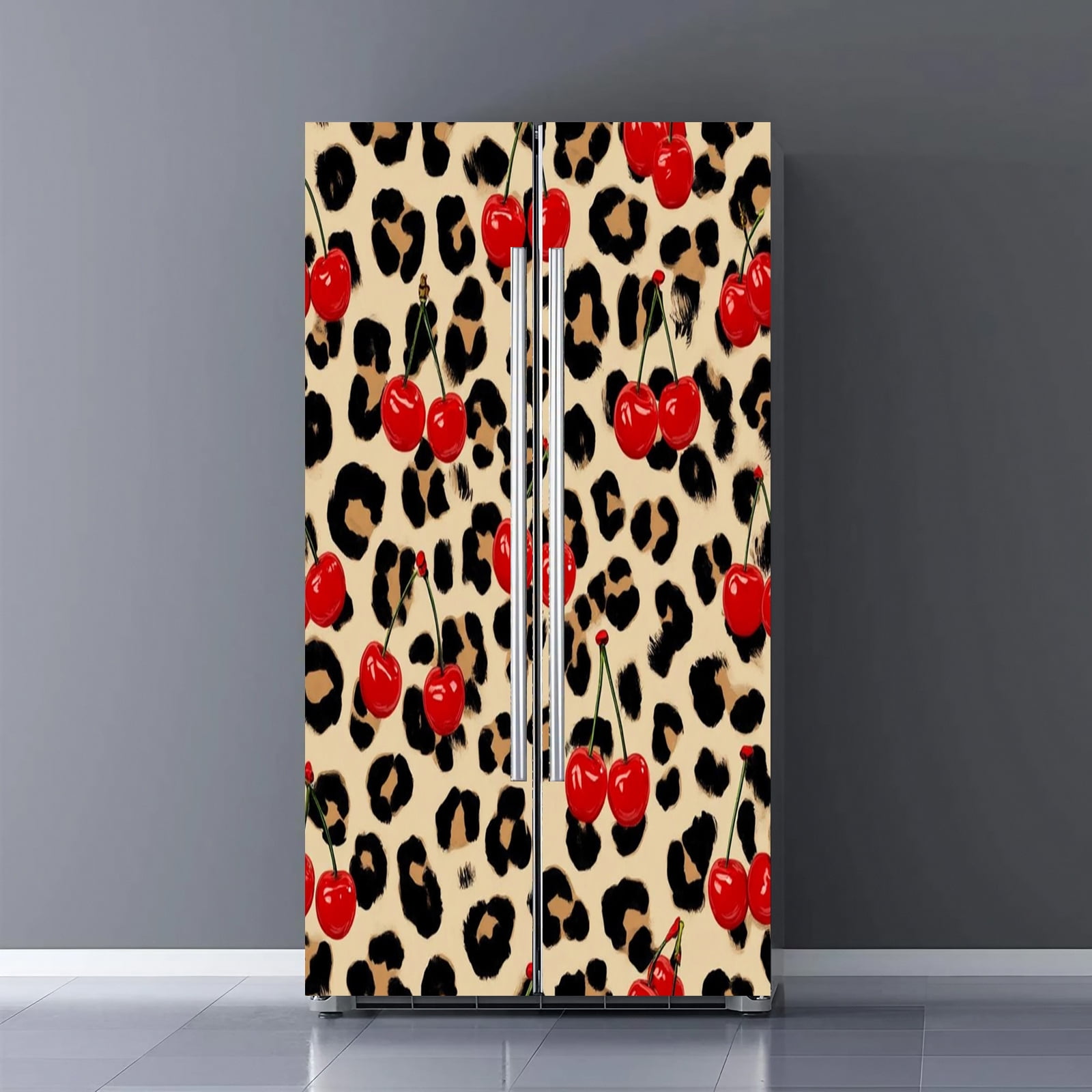 Fridge Door Wrap Vinyl Sticker Decor Front Refrigerator PVC Wallpaper ...
