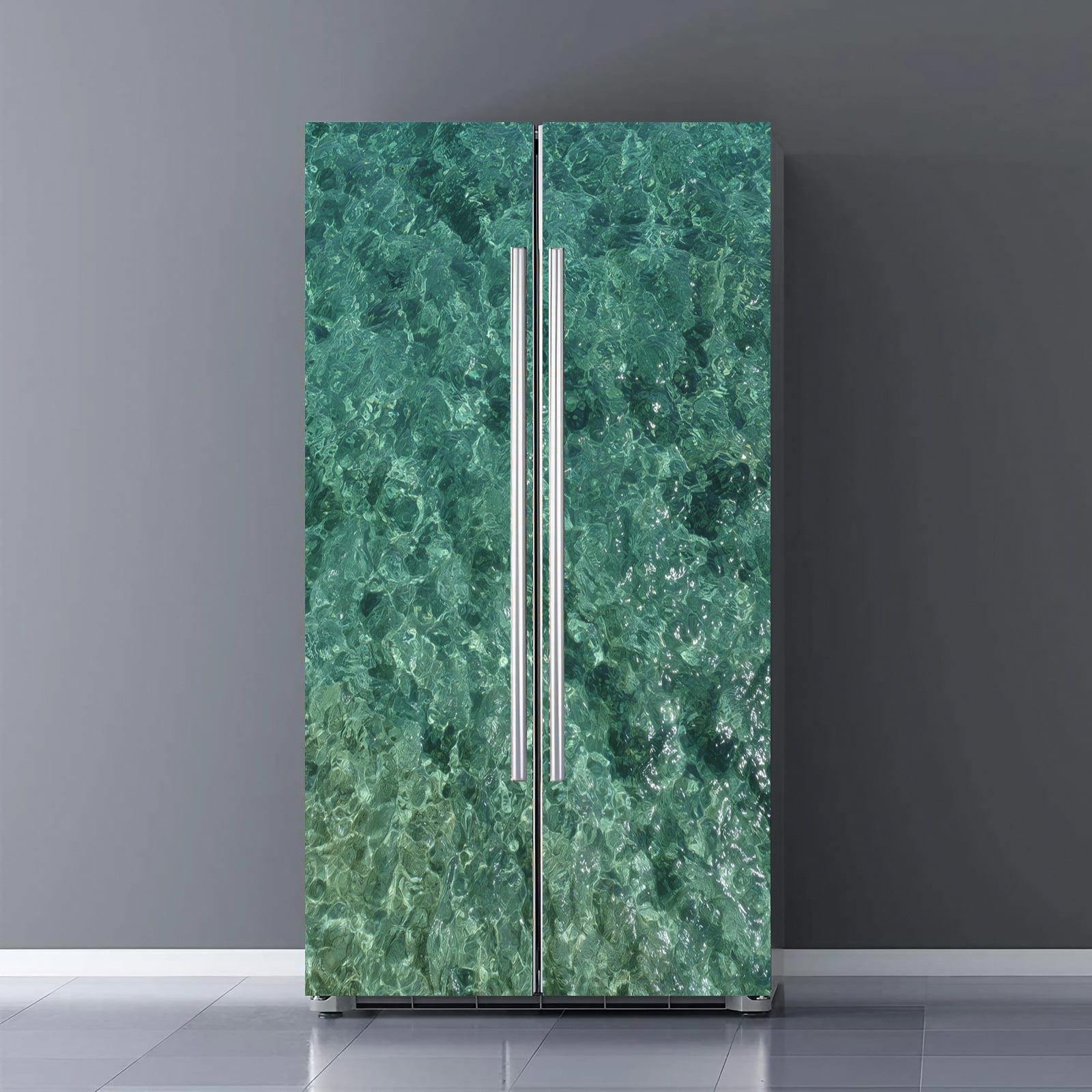 Fridge Door Wrap Vinyl Sticker Decor Front Refrigerator PVC Wallpaper ...