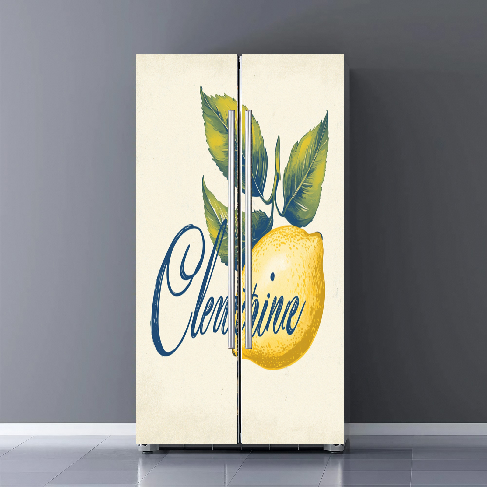 Fridge Door Wrap Vinyl Sticker Decor Front Refrigerator PVC Wallpaper ...