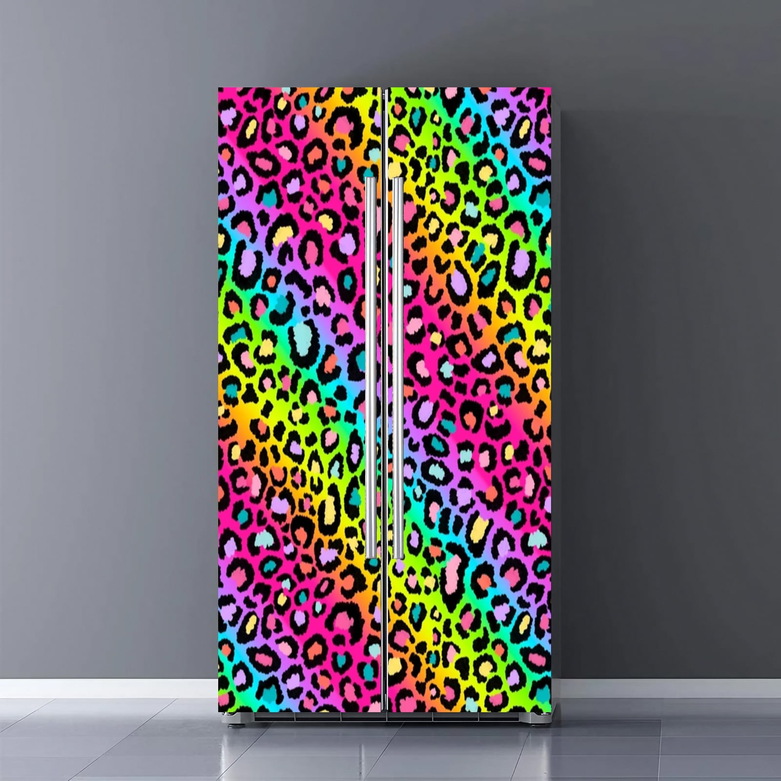 Fridge Door Wrap Vinyl Sticker Decor Front Refrigerator PVC Wallpaper ...