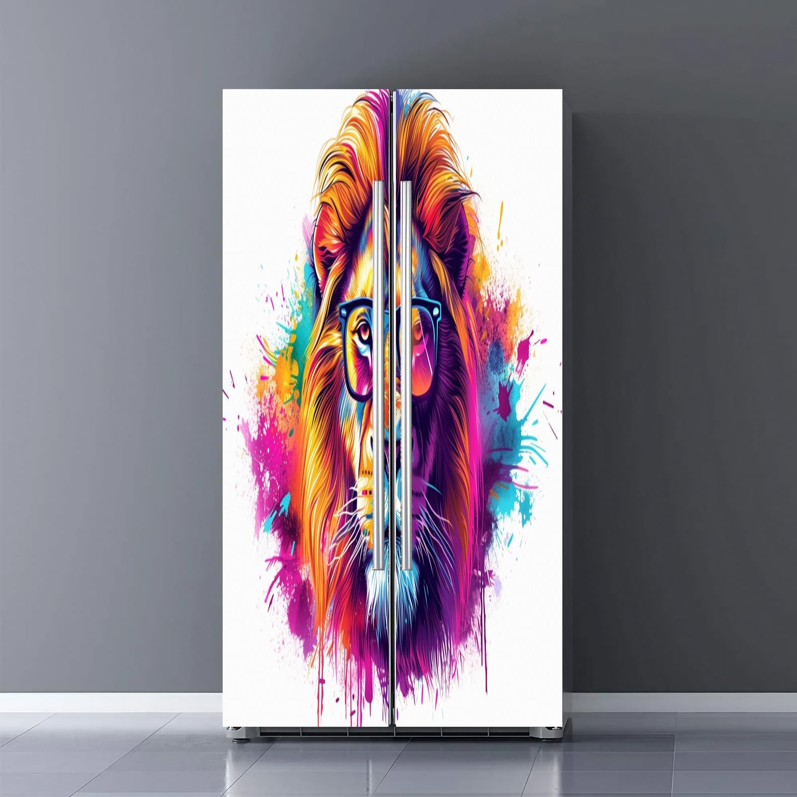 Fridge Door Wrap Vinyl Sticker Decor Front Refrigerator PVC Wallpaper ...