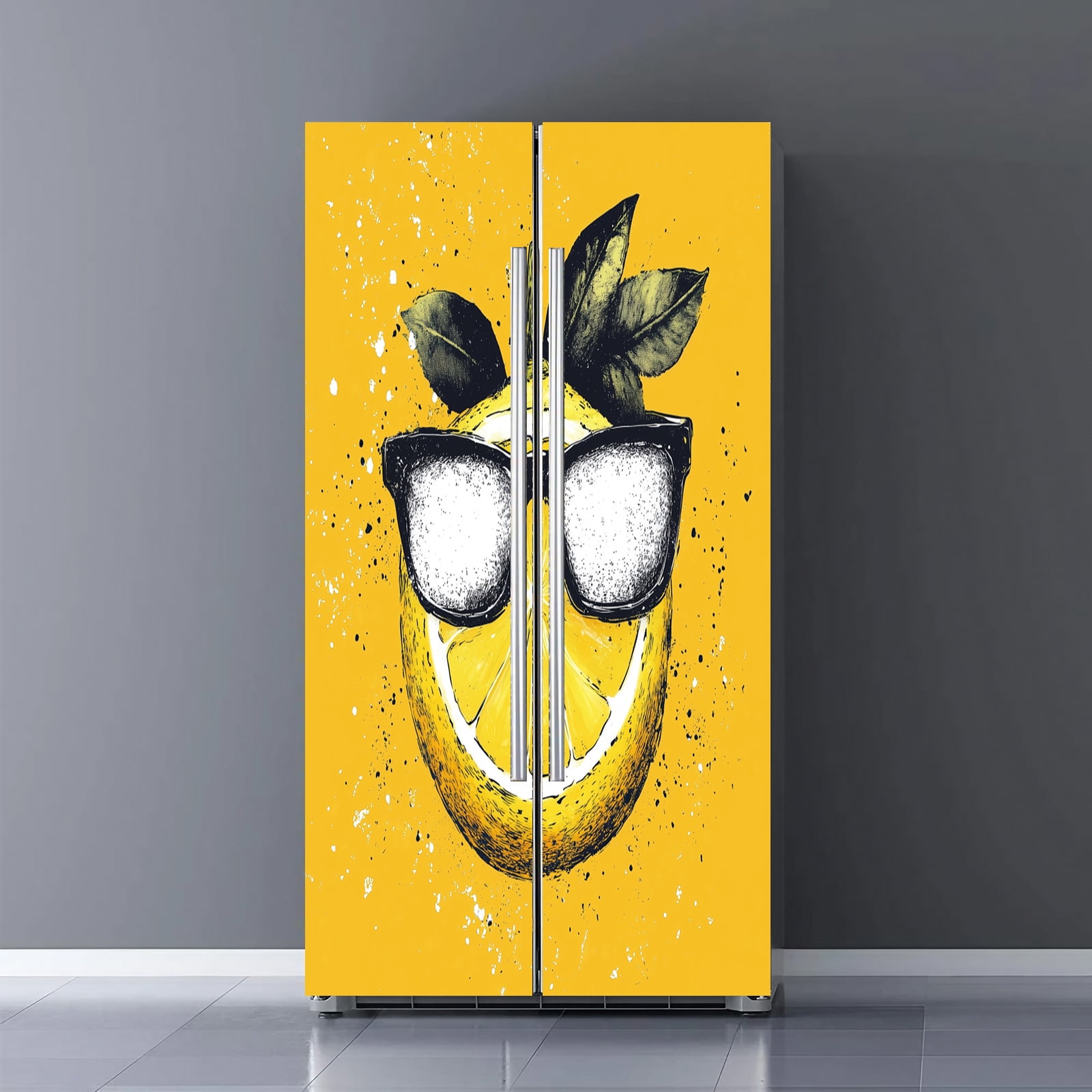 Fridge Door Wrap Vinyl Sticker Decor Front Refrigerator PVC Wallpaper ...