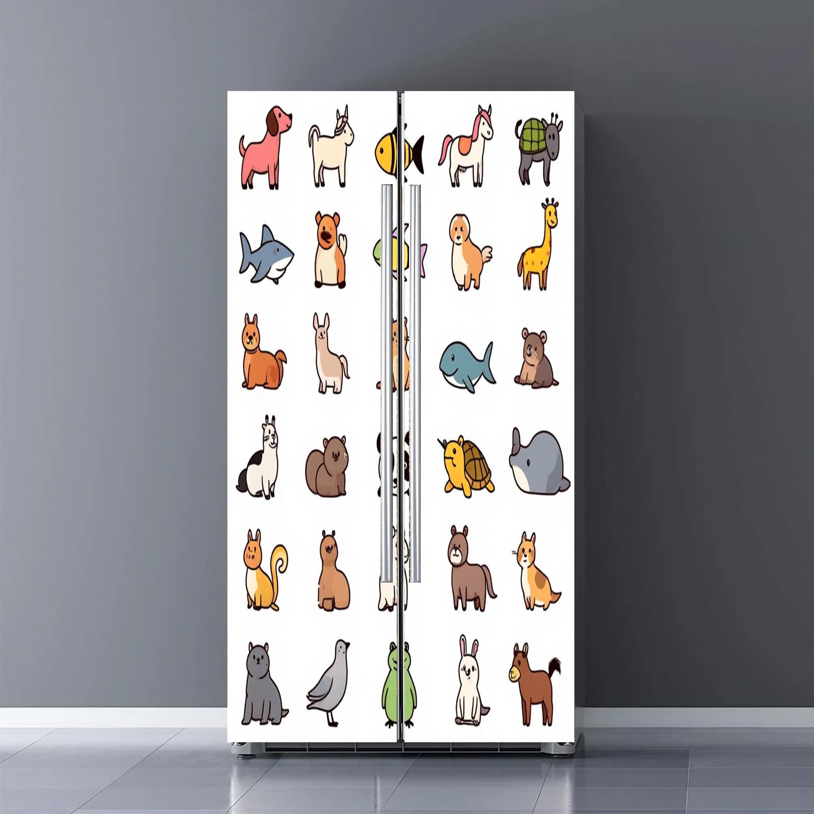 Fridge Door Wrap Vinyl Sticker Decor Front Refrigerator PVC Wallpaper ...