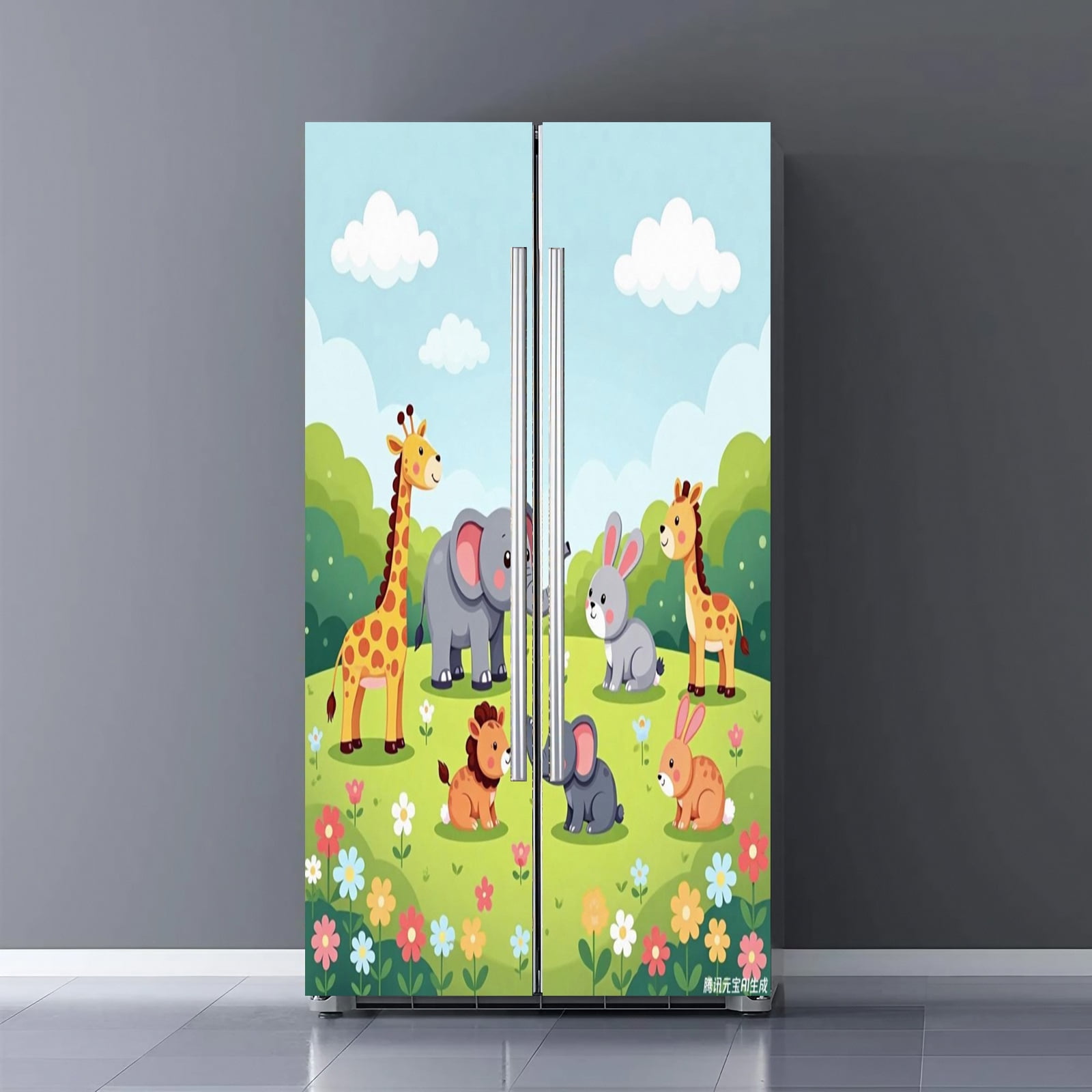 Fridge Door Wrap Vinyl Sticker Decor Front Refrigerator PVC Wallpaper ...