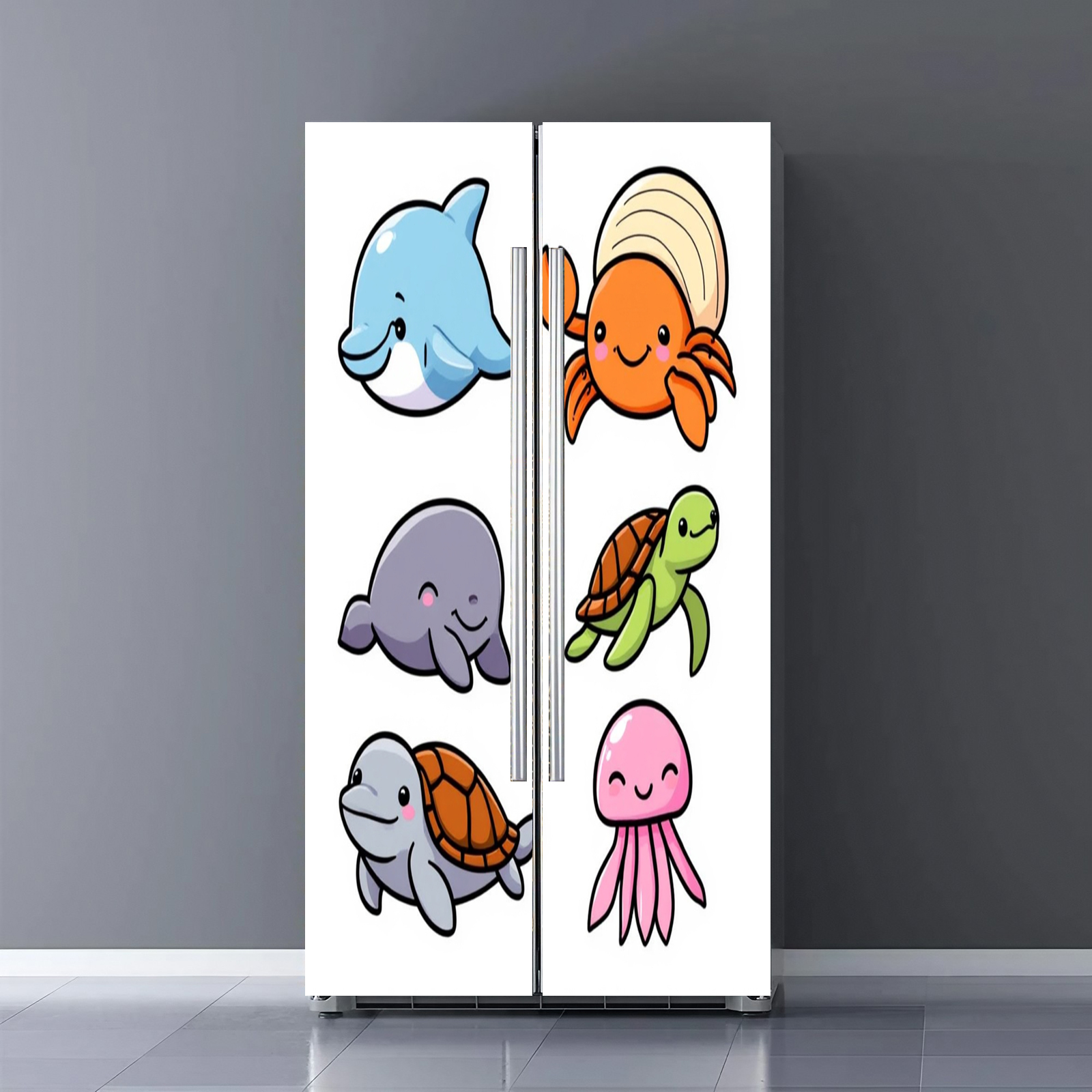Fridge Door Wrap Vinyl Sticker Decor Front Refrigerator PVC Wallpaper ...