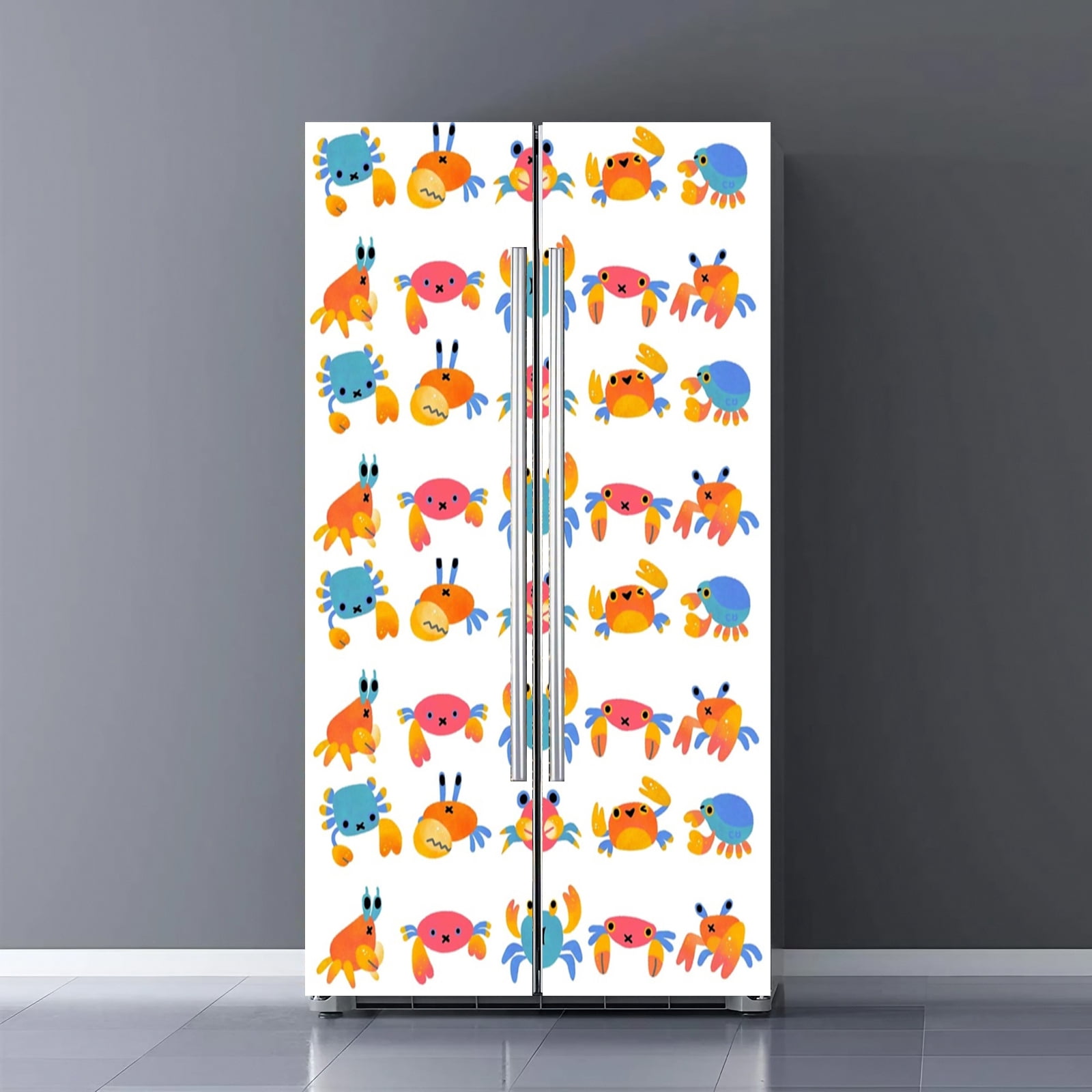 Fridge Door Wrap Vinyl Sticker Decor Front Refrigerator PVC Wallpaper ...