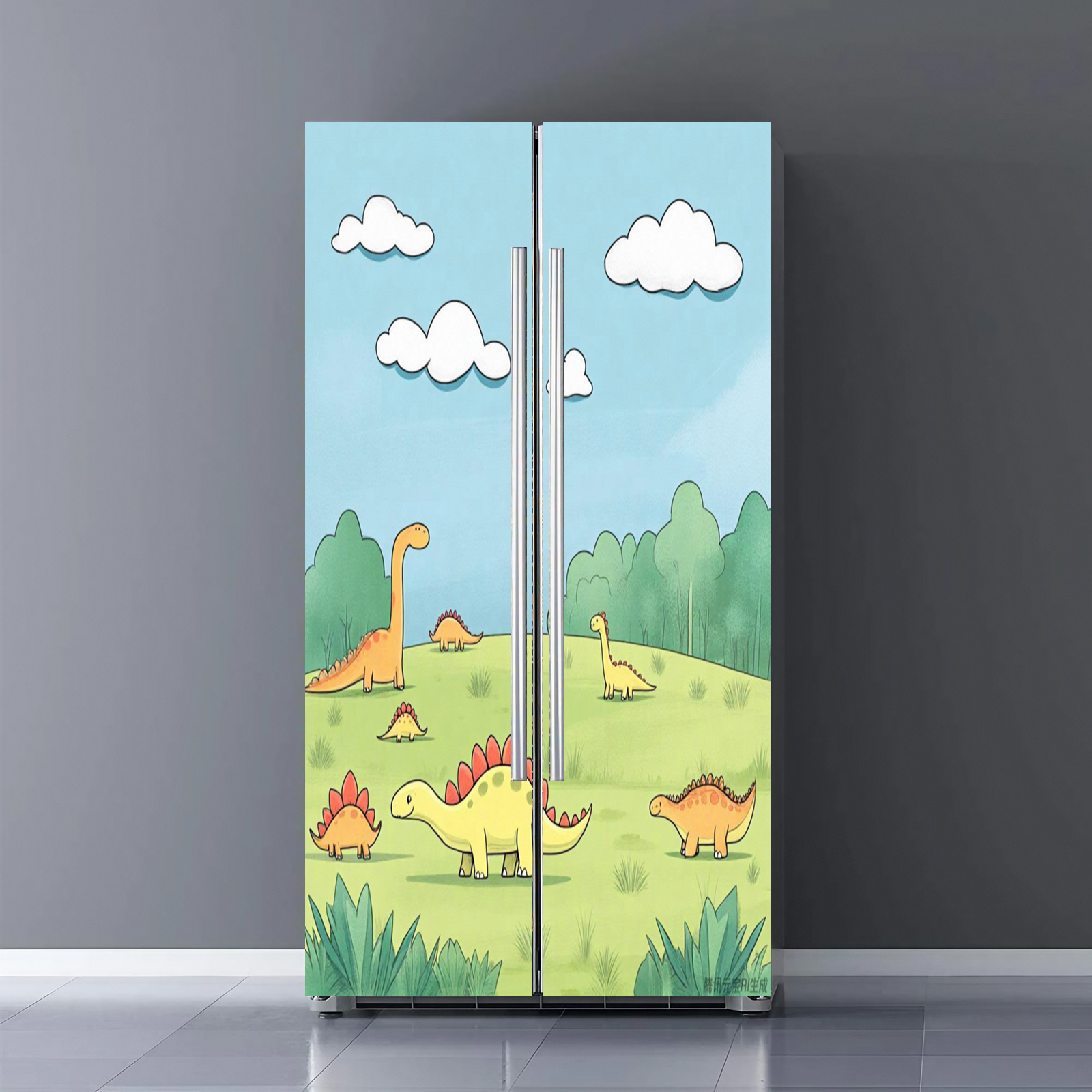 Fridge Door Wrap Vinyl Sticker Decor Front Refrigerator PVC Wallpaper ...