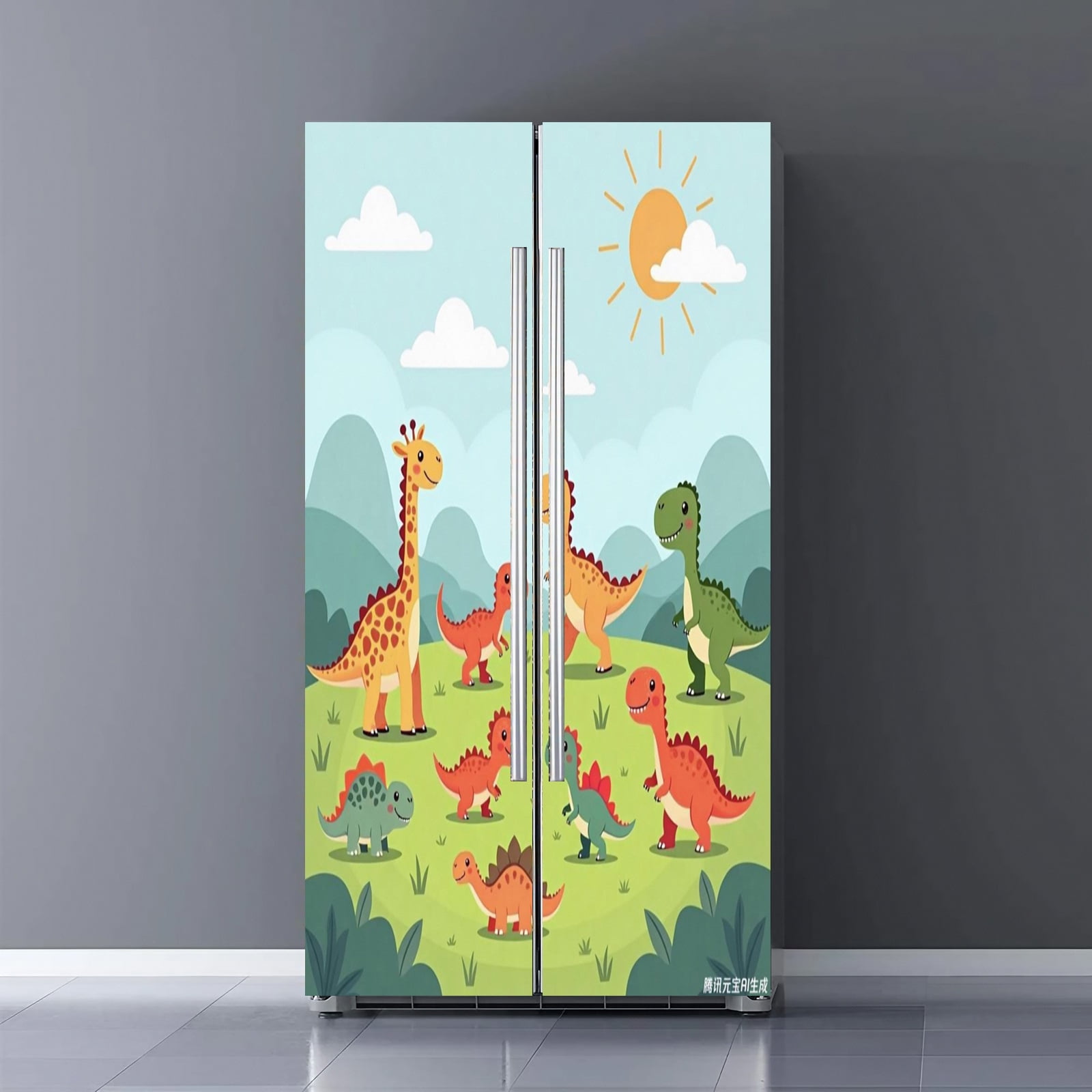 Fridge Door Wrap Vinyl Sticker Decor Front Refrigerator PVC Wallpaper ...
