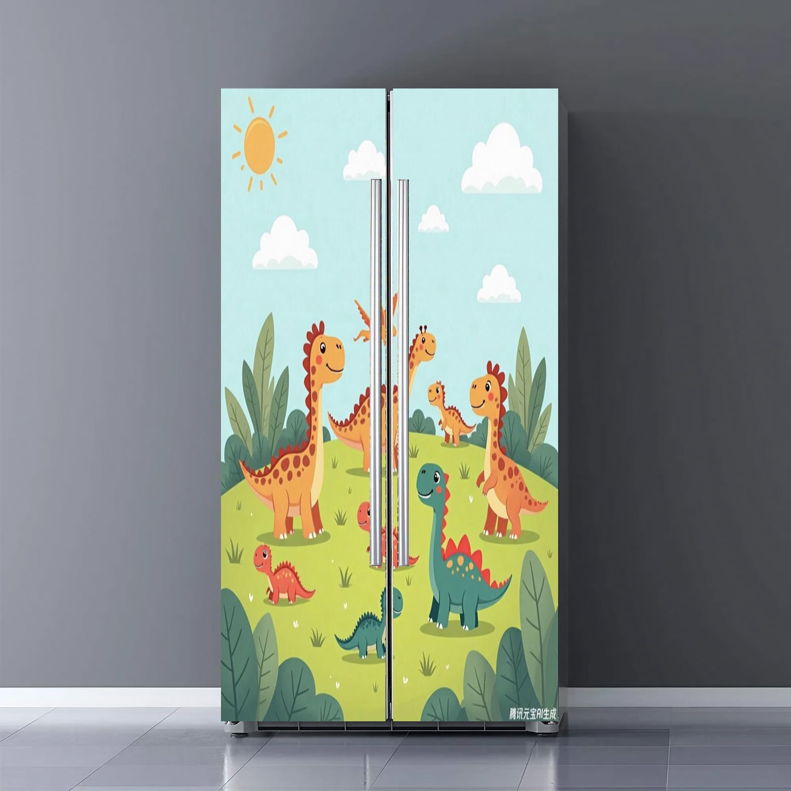 Fridge Door Wrap Vinyl Sticker Decor Front Refrigerator PVC Wallpaper ...