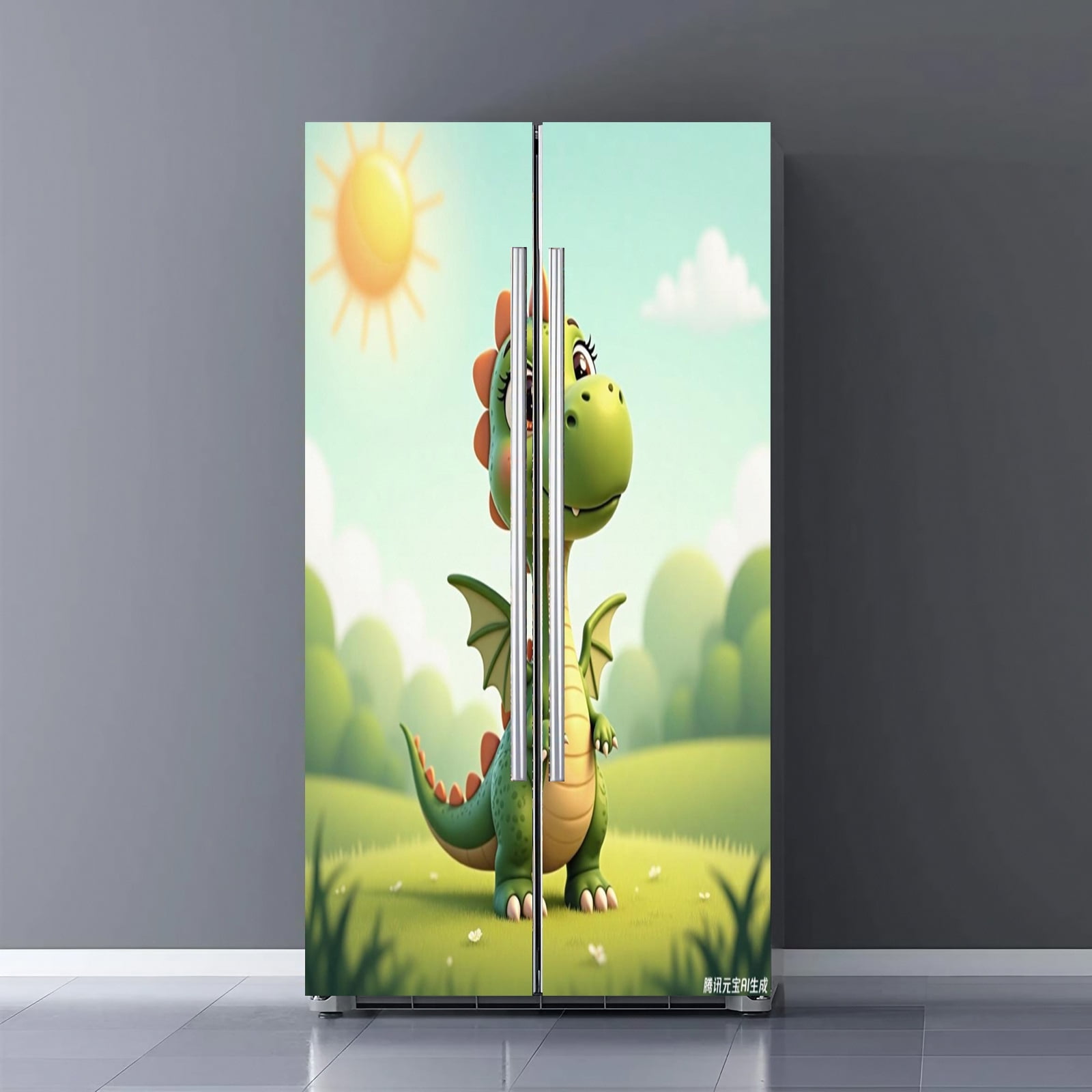 Fridge Door Wrap Vinyl Sticker Decor Front Refrigerator PVC Wallpaper ...