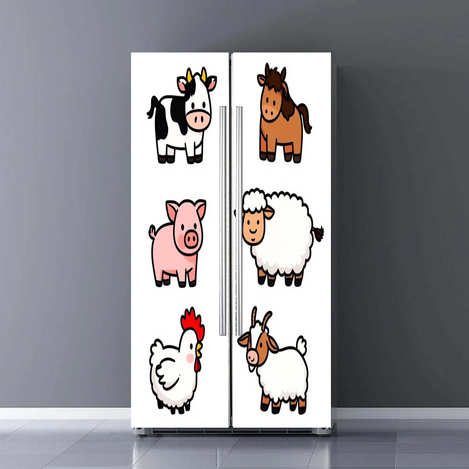 Fridge Door Wrap Vinyl Sticker Decor Front Refrigerator PVC Wallpaper ...