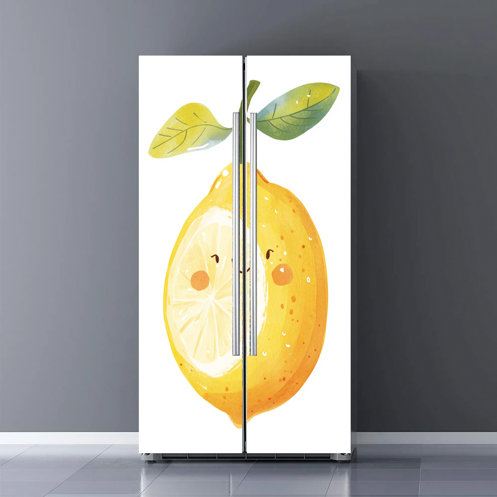 Fridge Door Wrap Vinyl Sticker Decor Front Refrigerator PVC Wallpaper ...