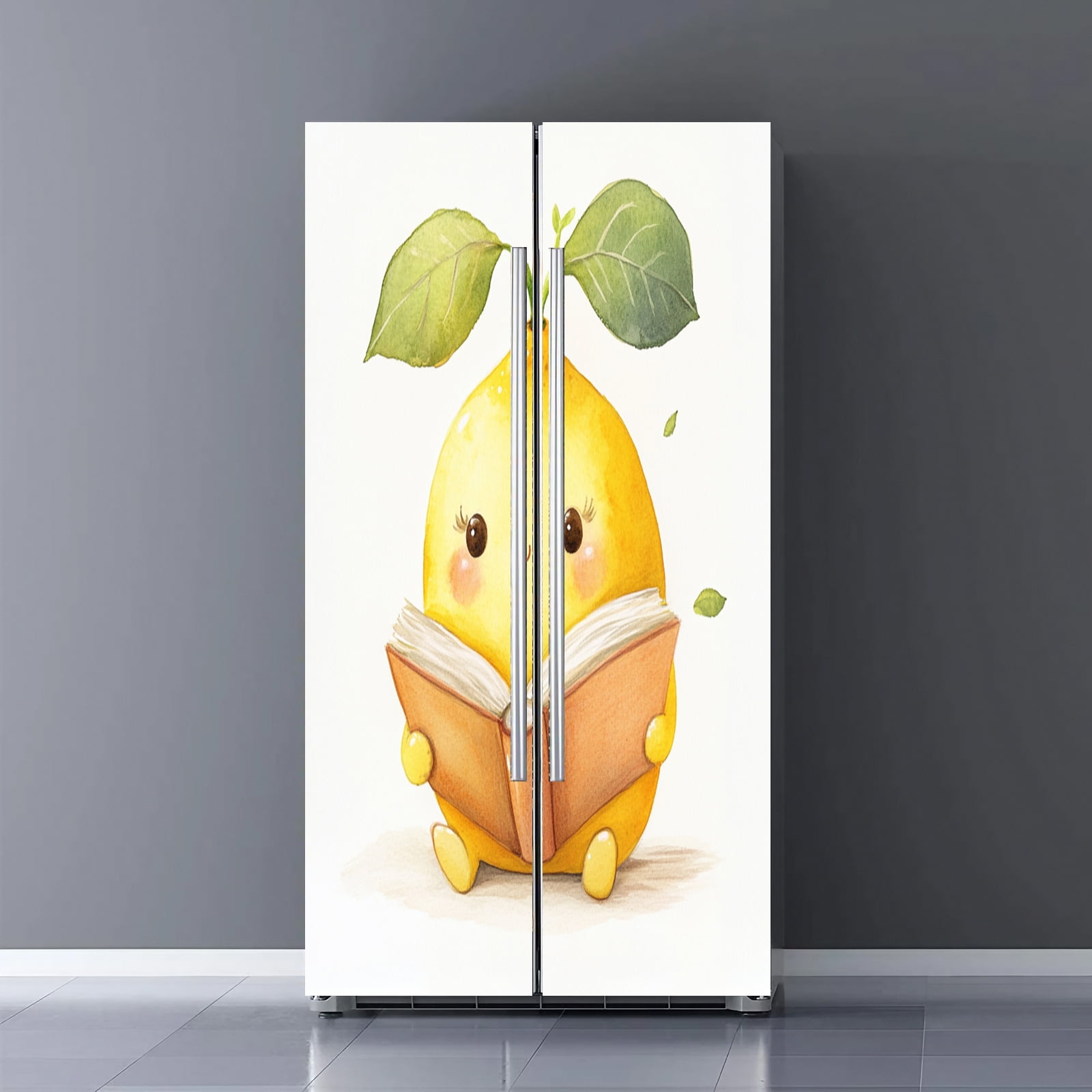 Fridge Door Wrap Vinyl Sticker Decor Front Refrigerator PVC Wallpaper ...