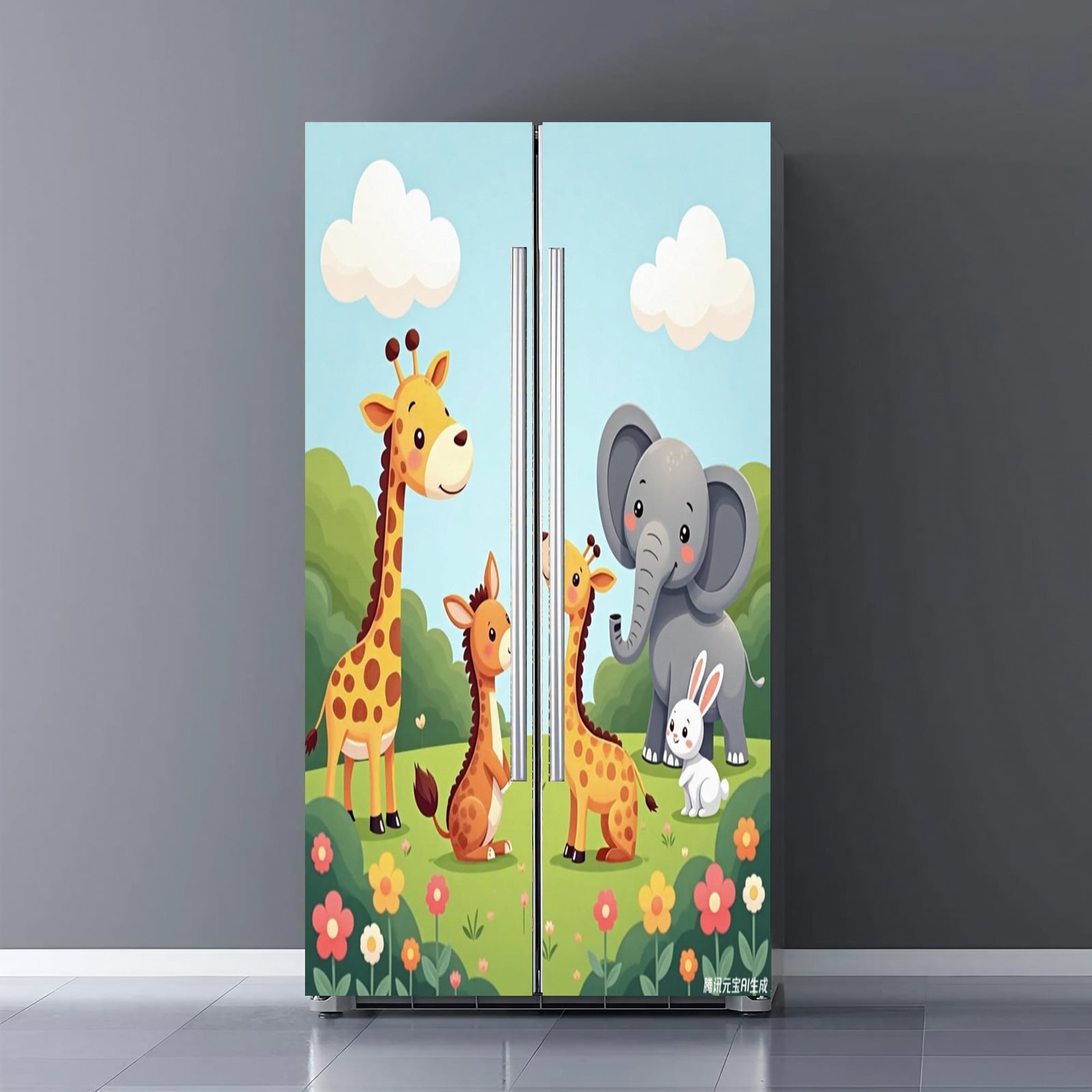 Fridge Door Wrap Vinyl Sticker Decor Front Refrigerator PVC Wallpaper ...