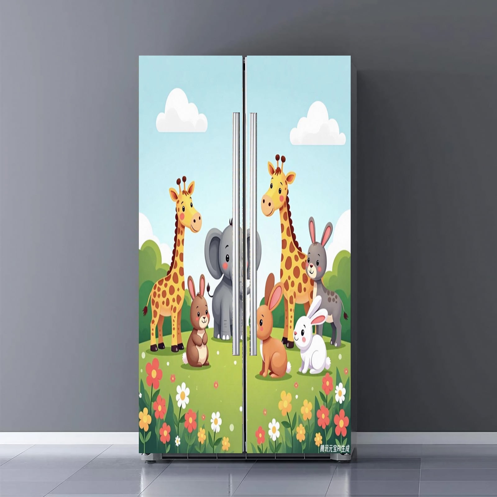 Fridge Door Wrap Vinyl Sticker Decor Front Refrigerator PVC Wallpaper ...