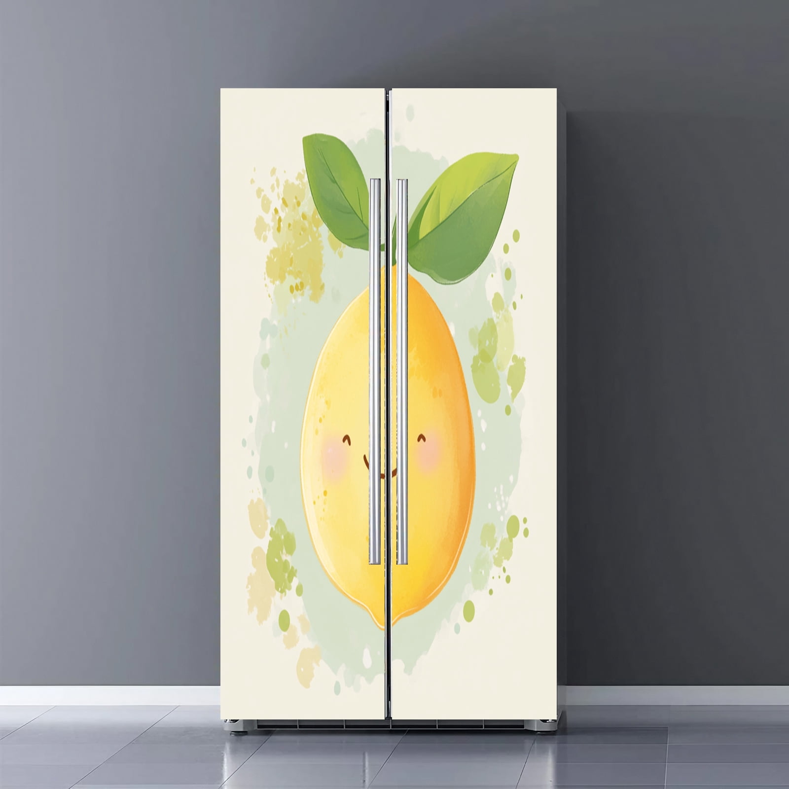 Fridge Door Wrap Vinyl Sticker Decor Front Refrigerator PVC Wallpaper ...