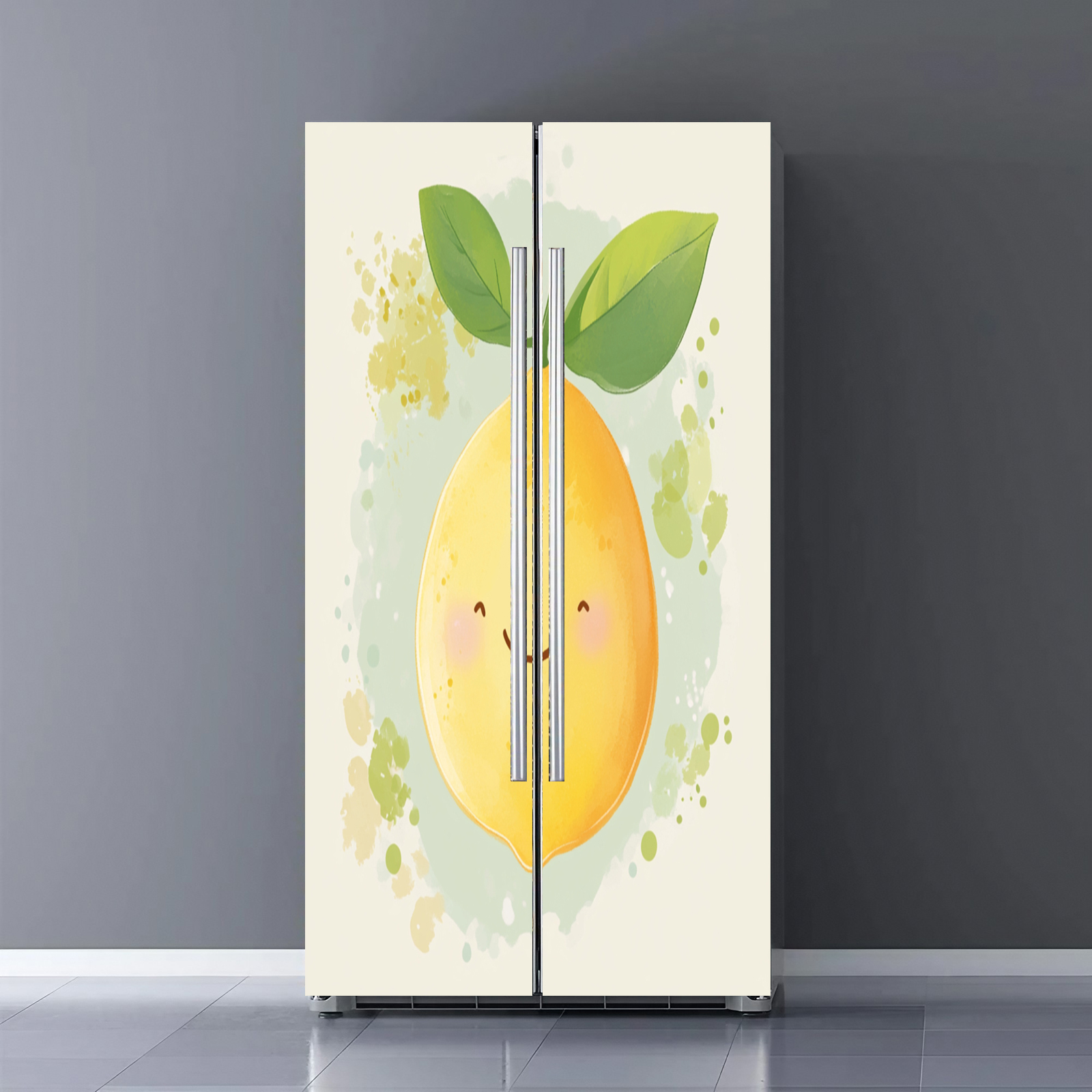 Fridge Door Wrap Vinyl Sticker Decor Front Refrigerator PVC Wallpaper ...